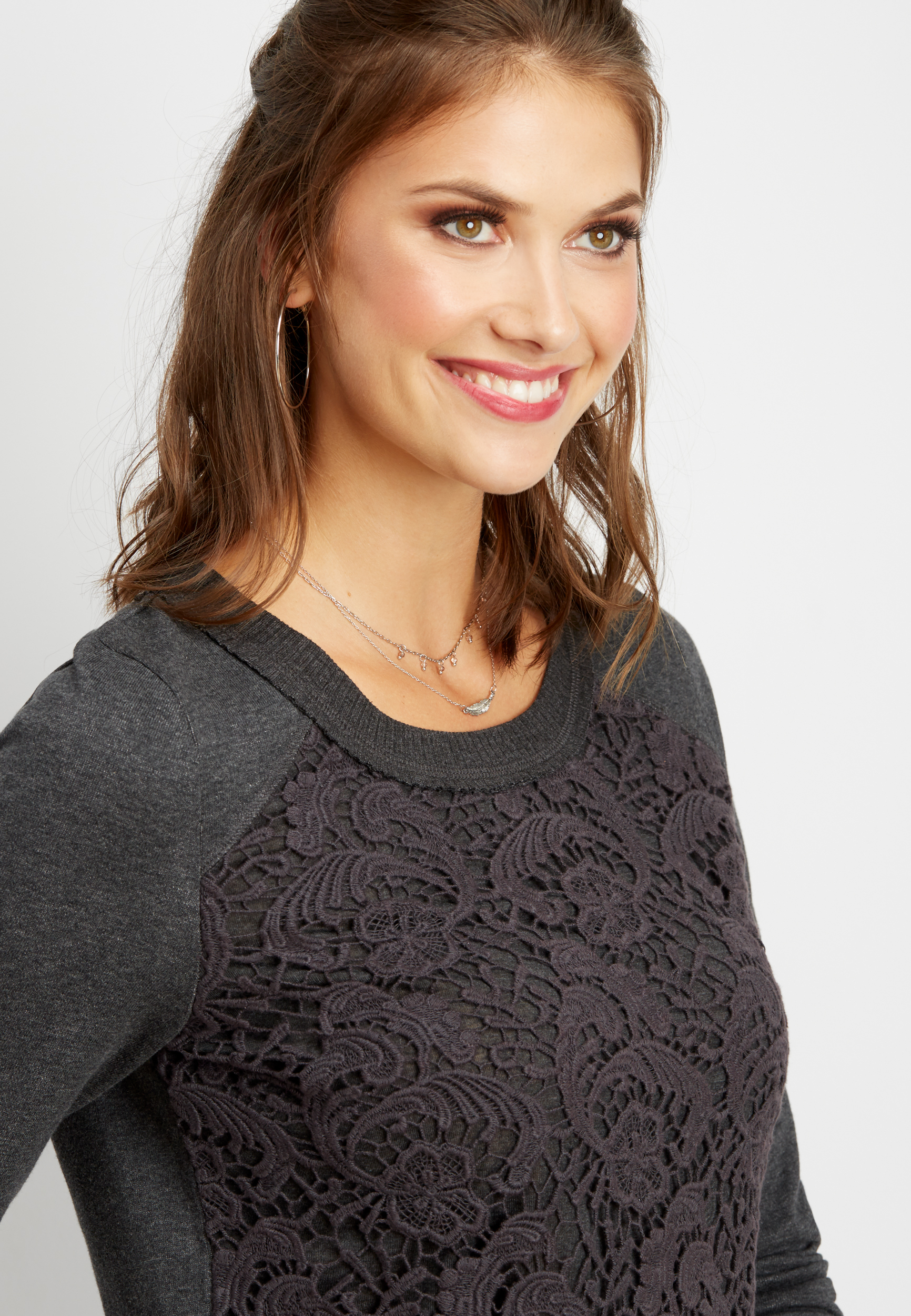 solid crocheted front pullover | maurices