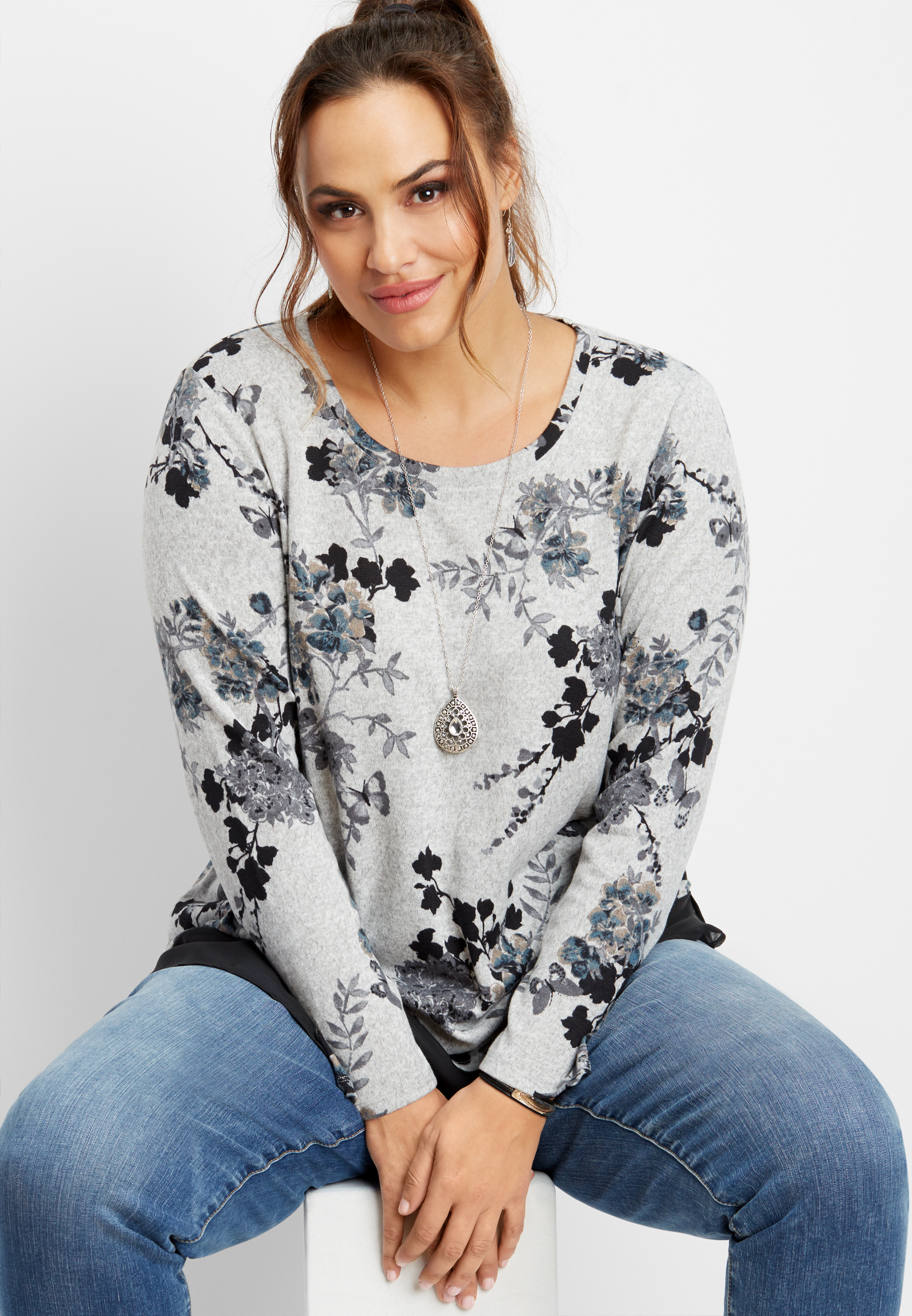 plus size floral tunic pullover | maurices