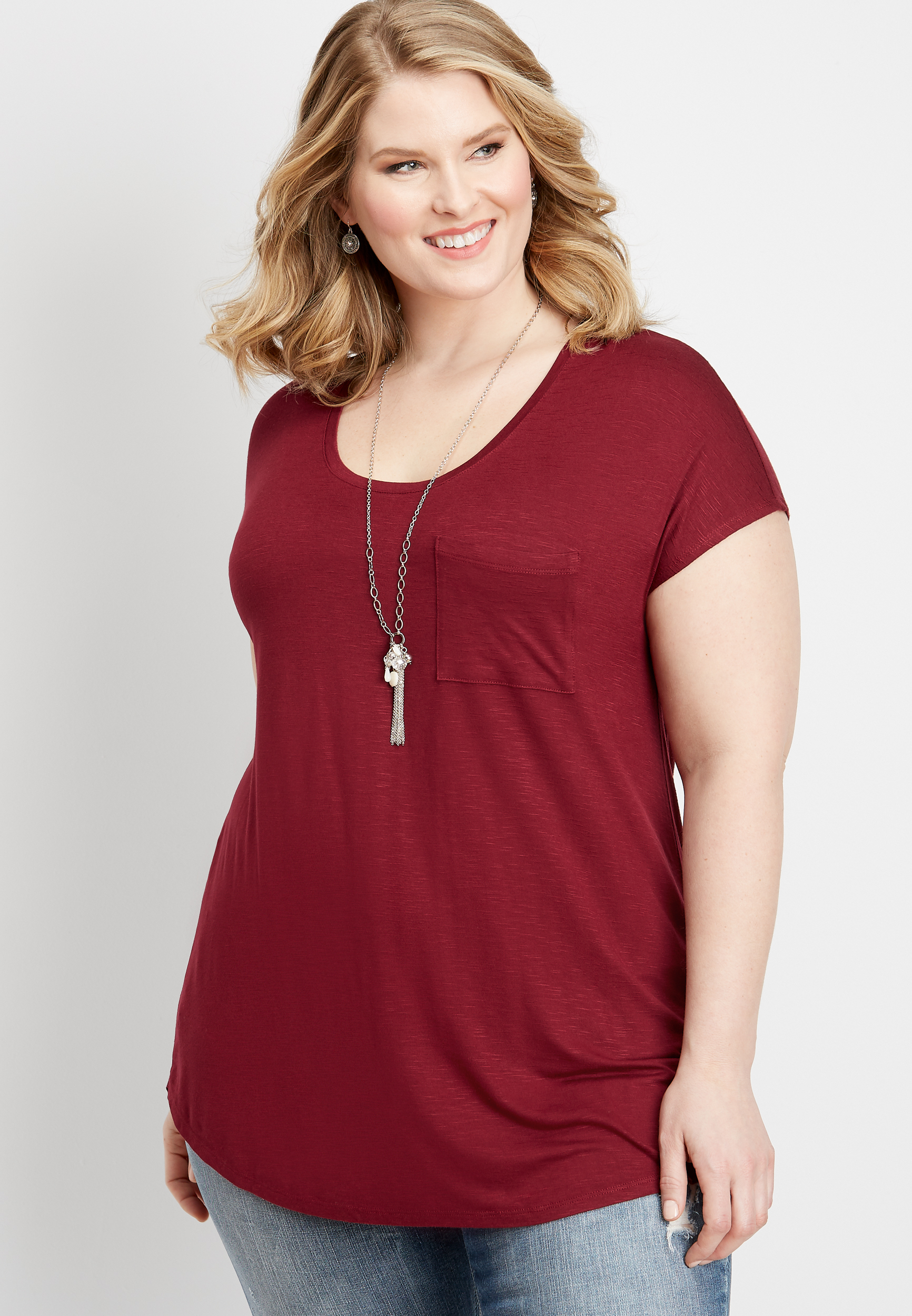 plus size 24/7 solid pocket dolman tee | maurices