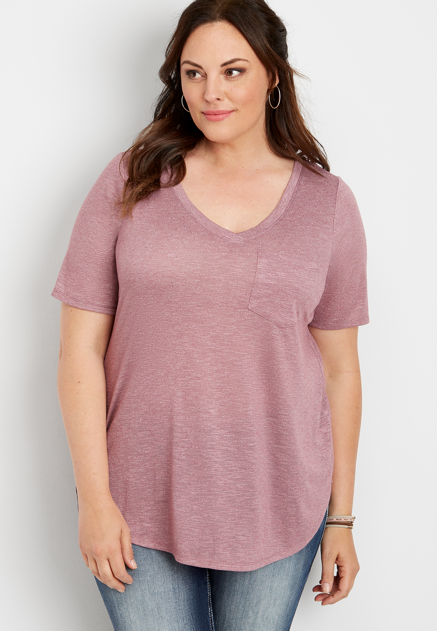 plus size 24/7 v-neck tunic tee | maurices