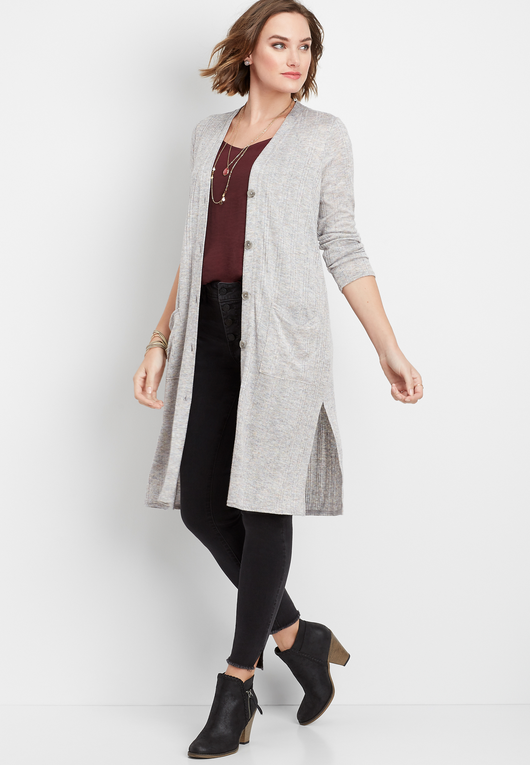 solid button down duster cardigan | maurices