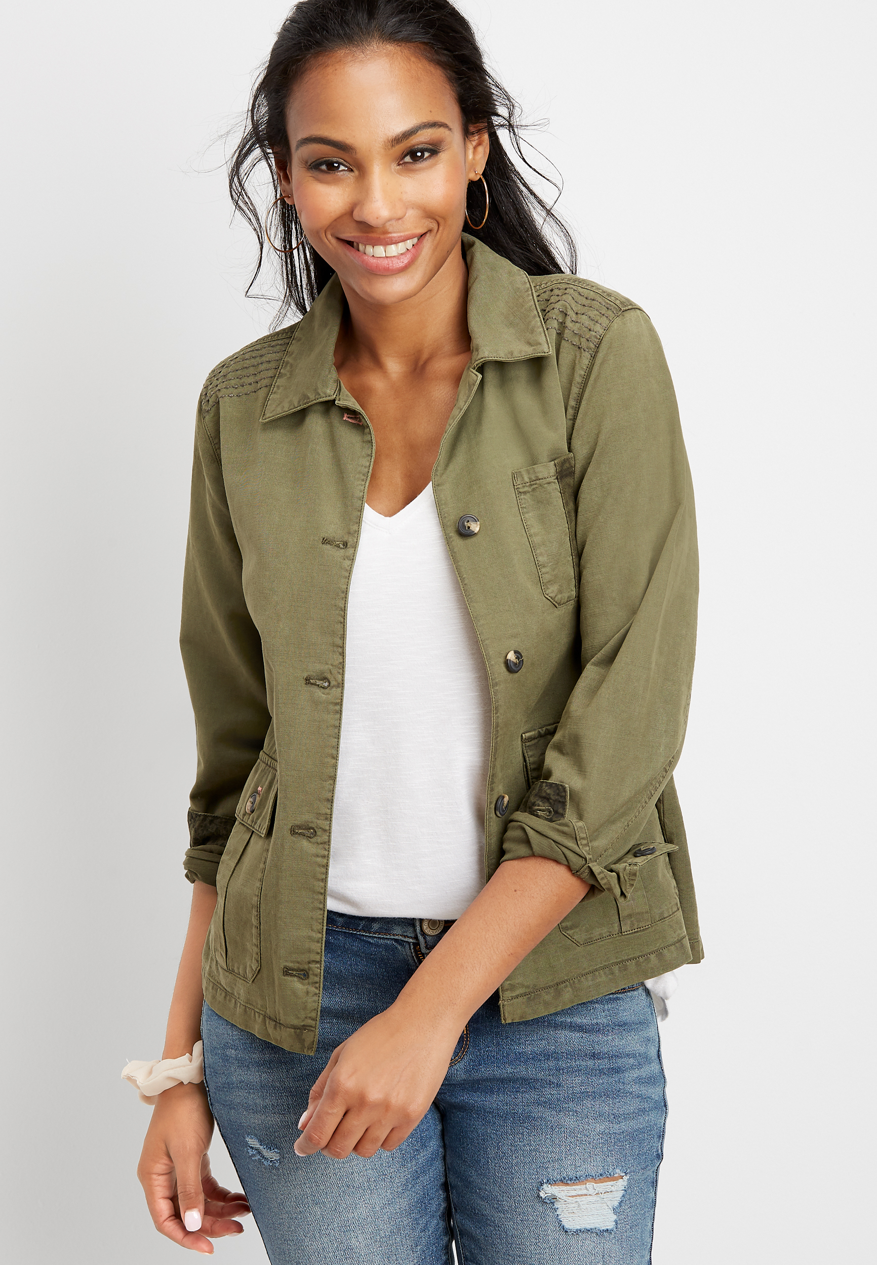 Cropped Utility Jacket | maurices