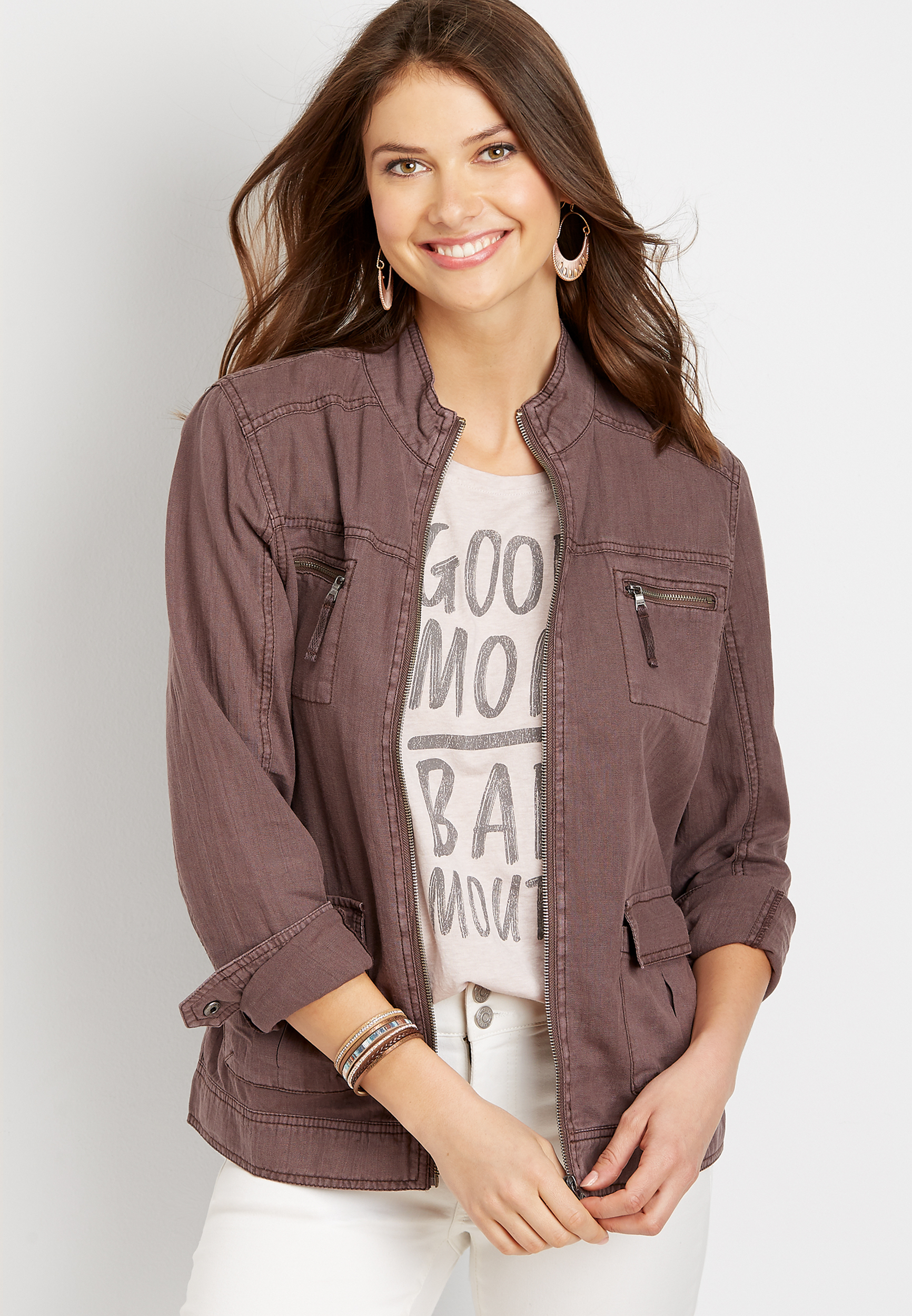 Solid Utility Jacket | maurices