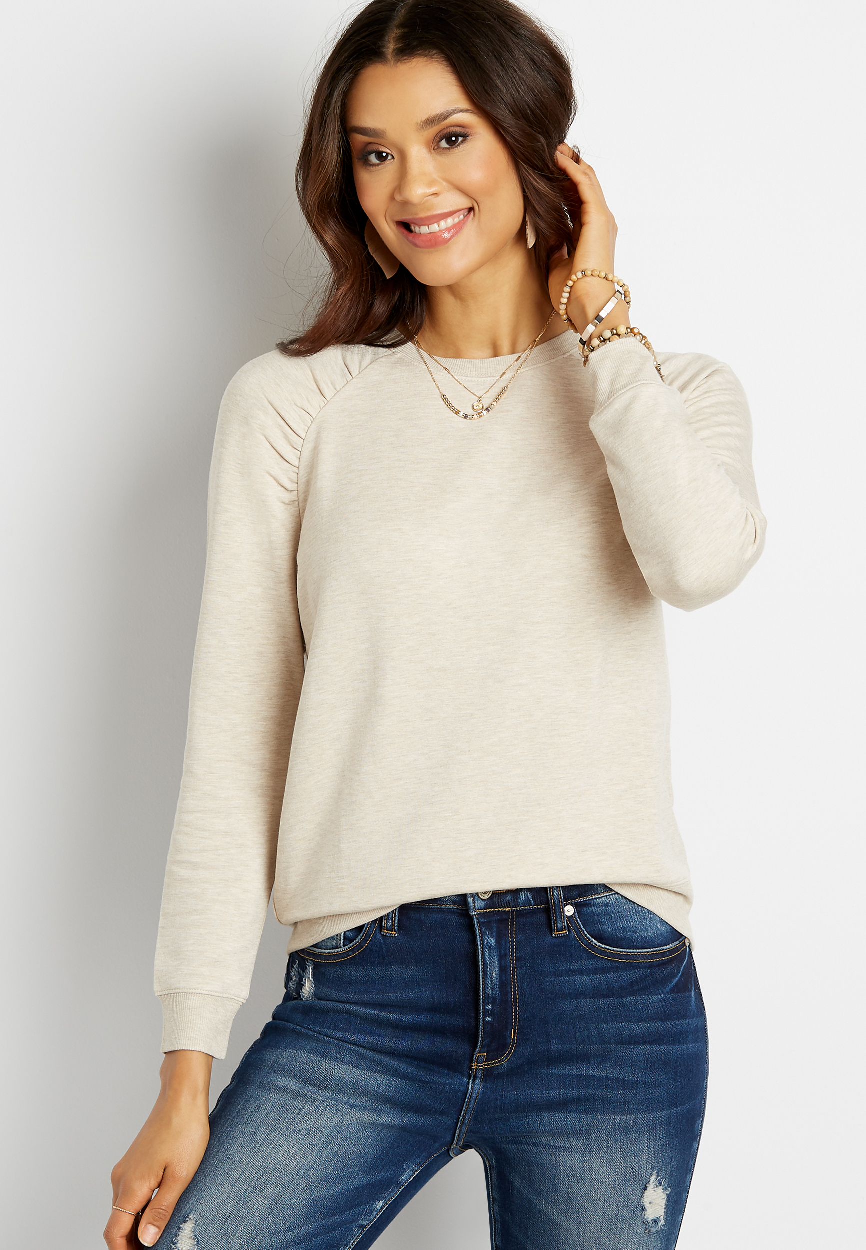 Solid Crew Neck Pullover | maurices