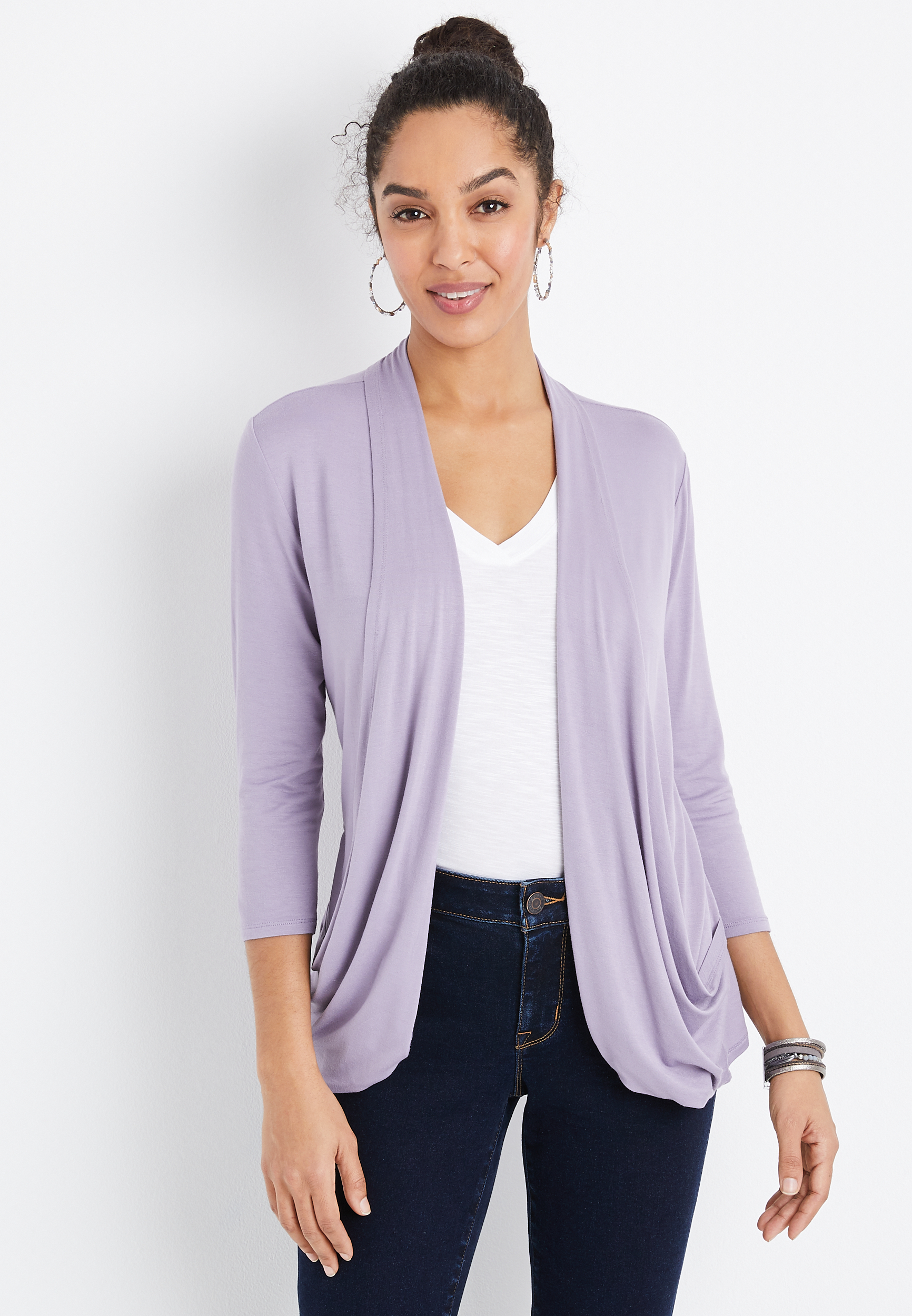 Solid Open Front Slouchy Cardigan | maurices