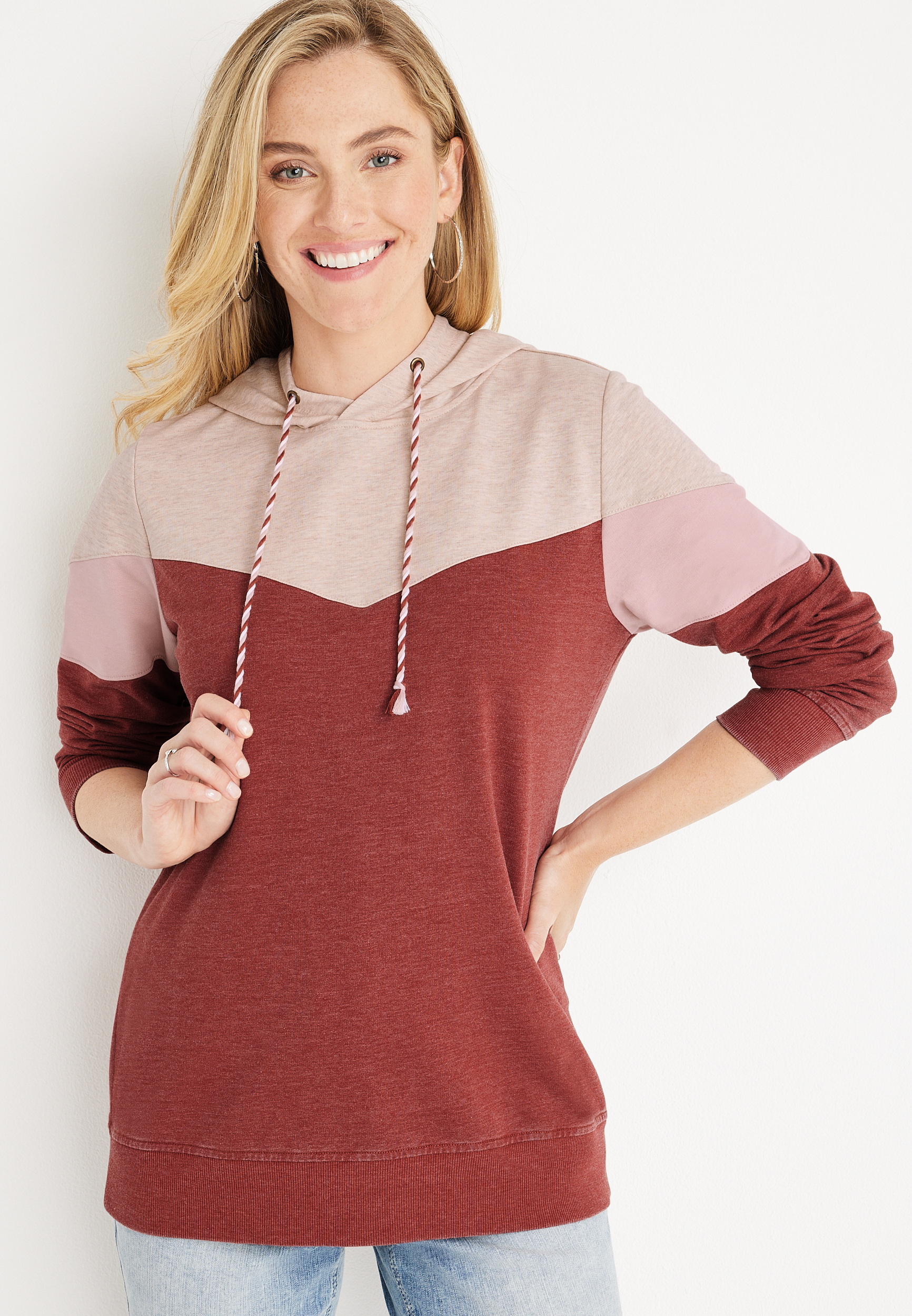 Colorblock Fleece Hoodie | maurices