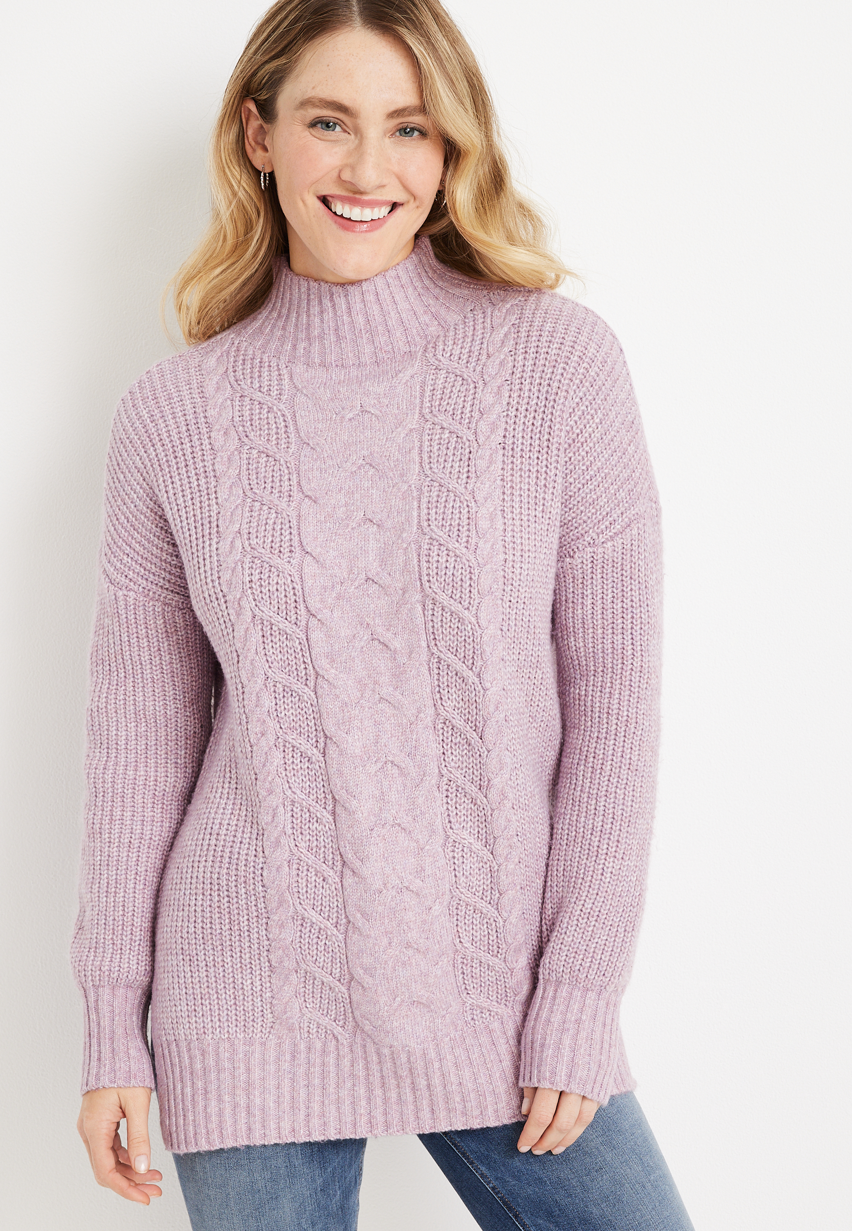 Cabled Cottage Tunic Sweater | maurices