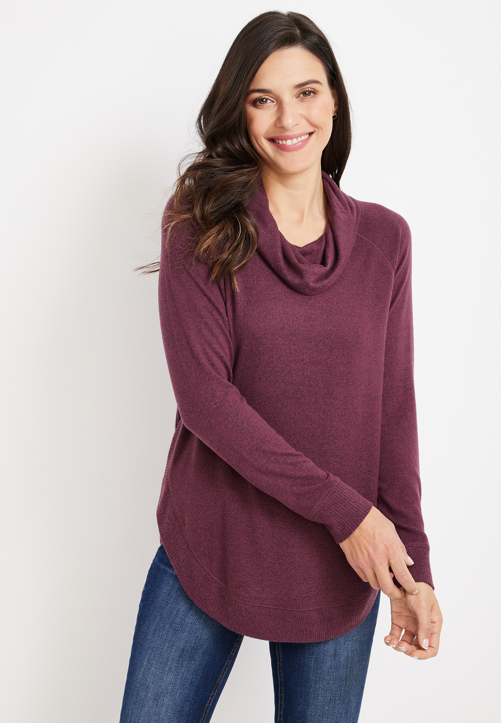 Haven Solid Cowl Neck Sweatshirt | maurices