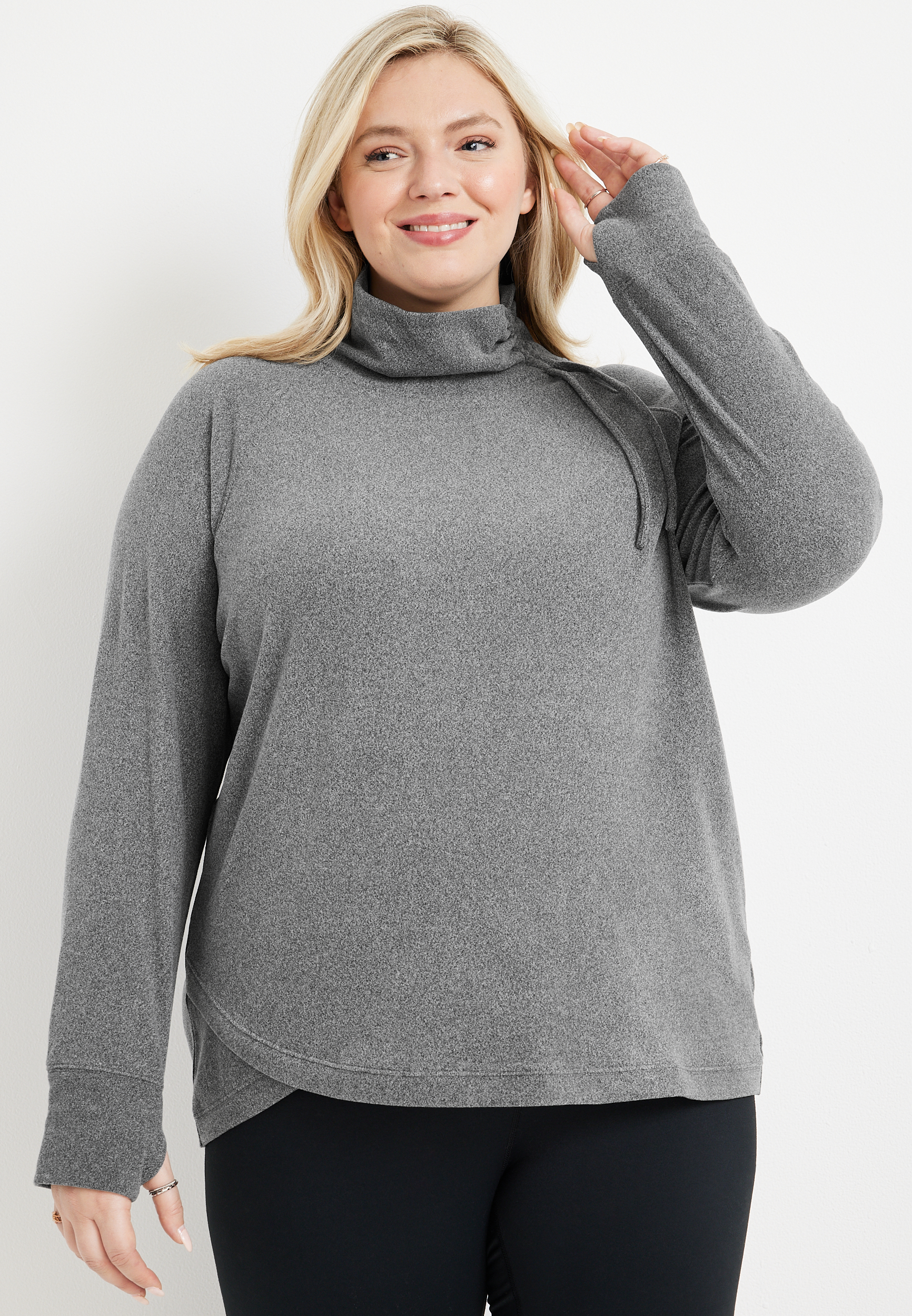 Plus Size Cowl Neck Fleece Tunic | maurices