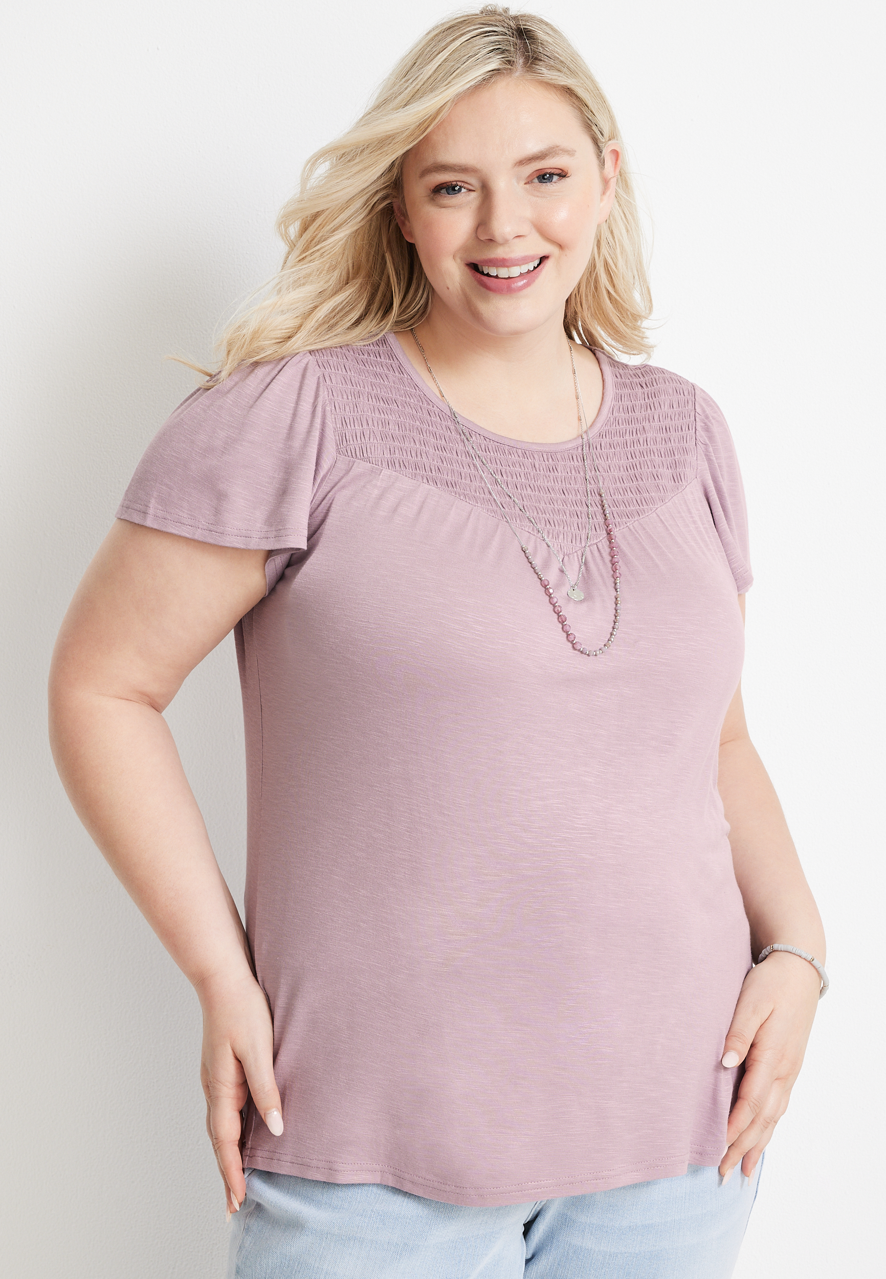 Plus Size Fairlane Flutter Tee | maurices