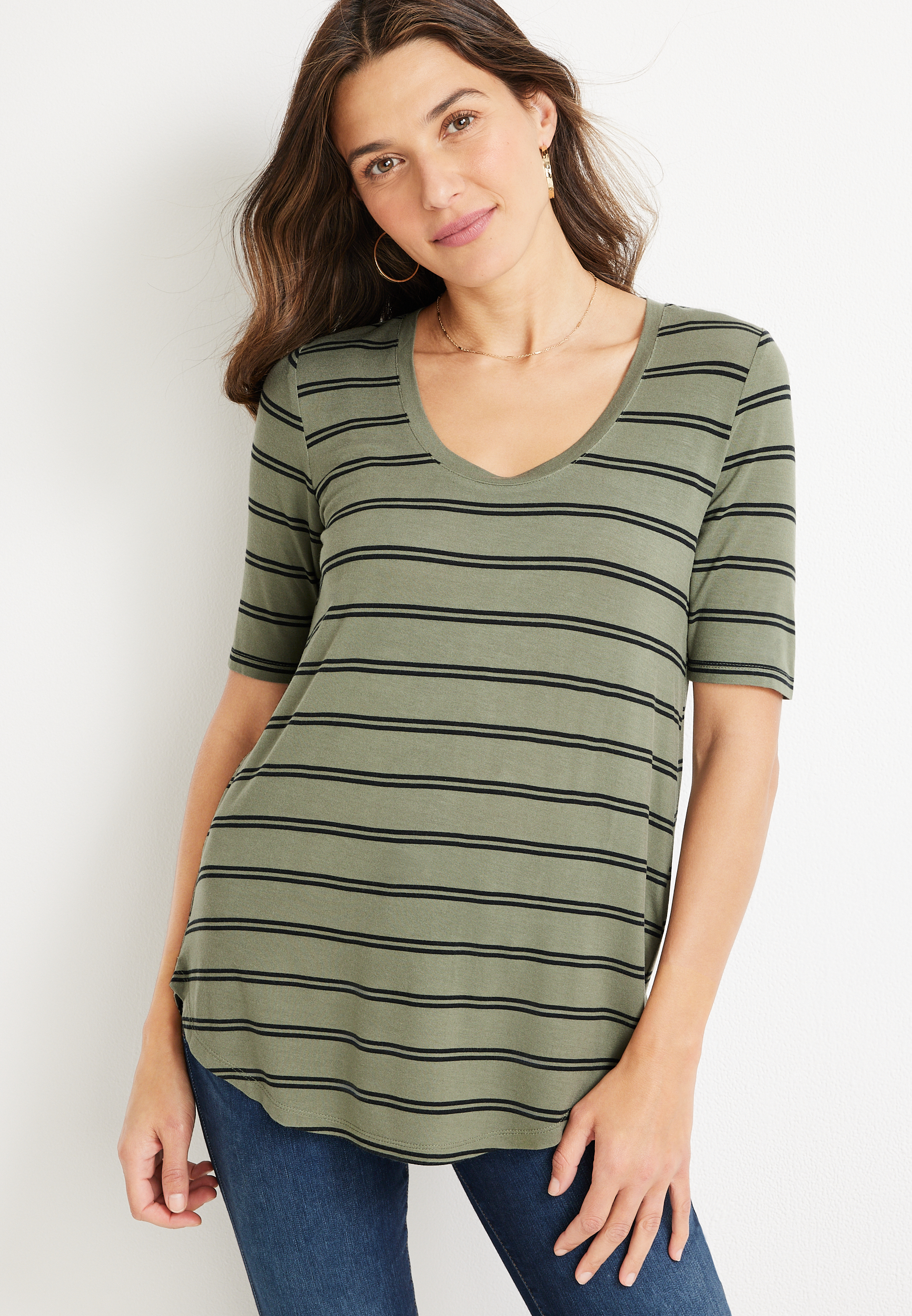 24/7 Olivia Striped Tunic | maurices