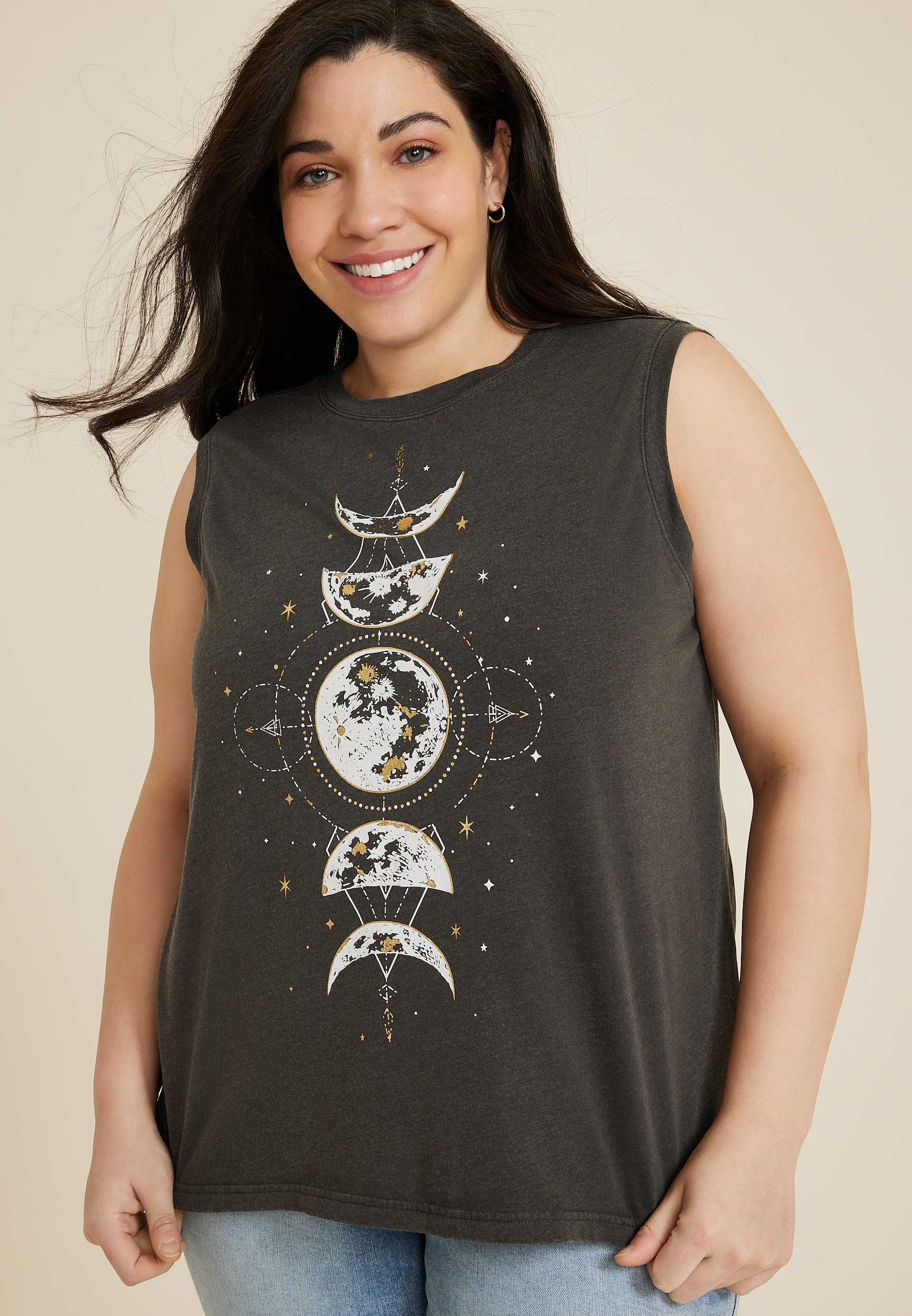 Plus Size Celestial Moon Graphic Tank | maurices