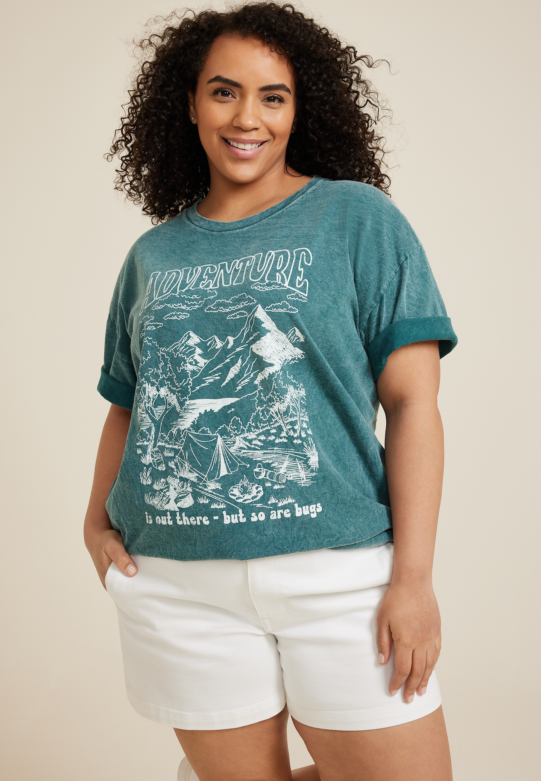Plus Size Adventure Is Out There Relaxed Fit Graphic Tee | maurices