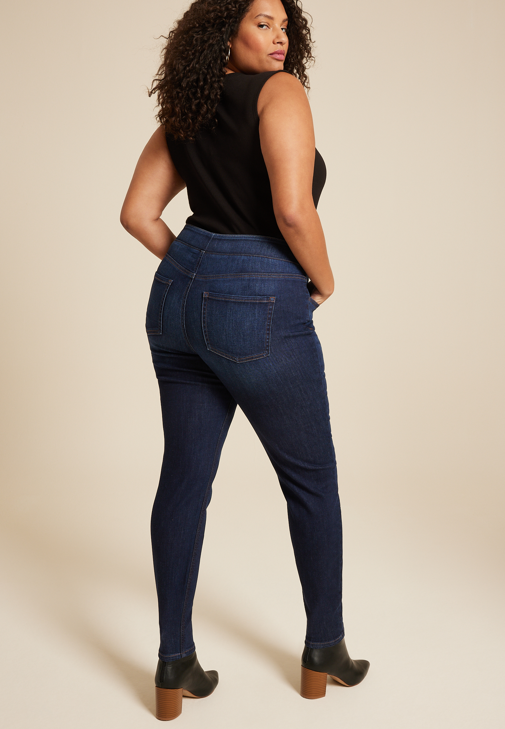 Plus Size m jeans by maurices Cool Comfort Crossover High Rise Pull On Super Skinny Jean maurices