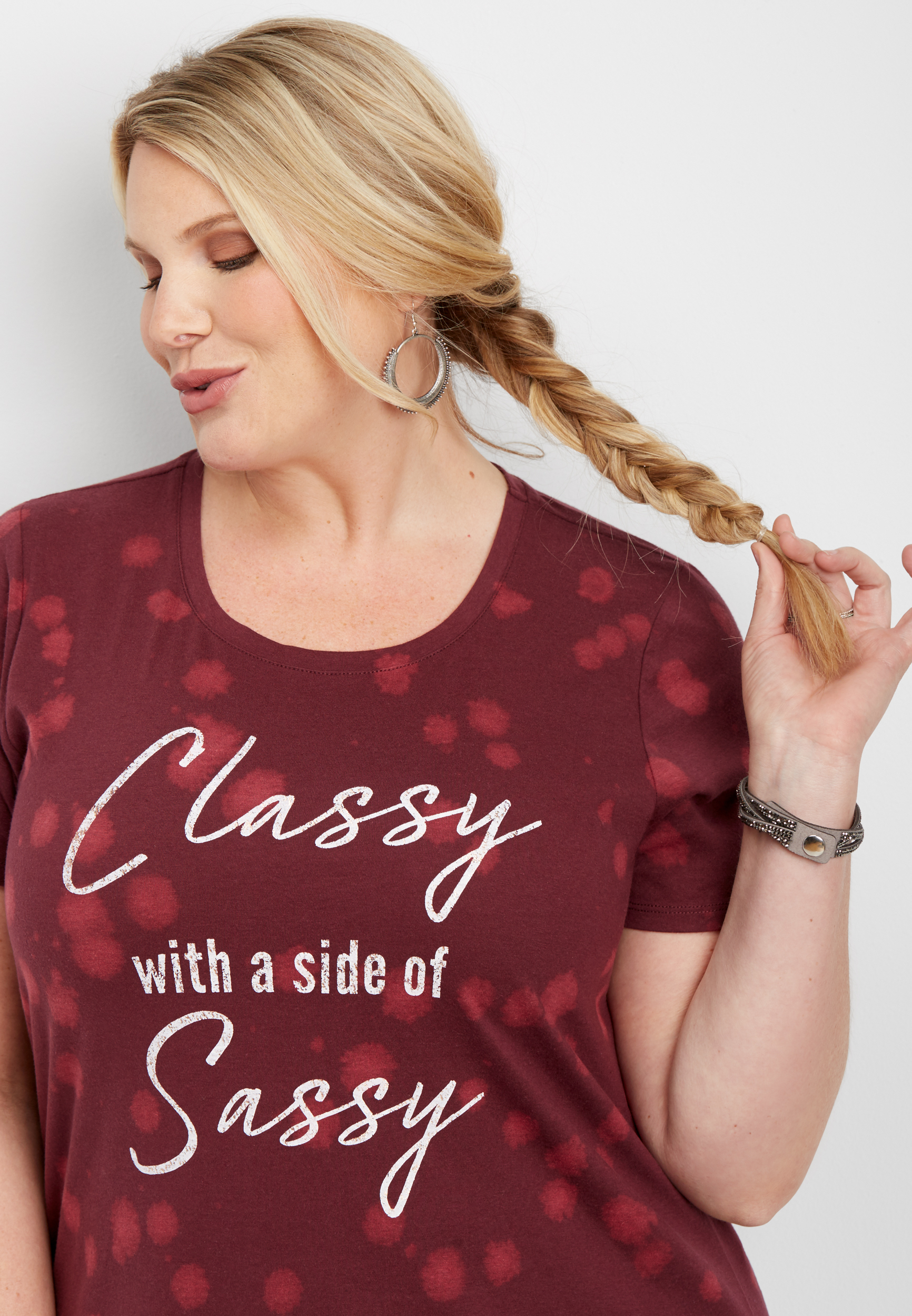 plus size sassy splatter graphic tee | maurices