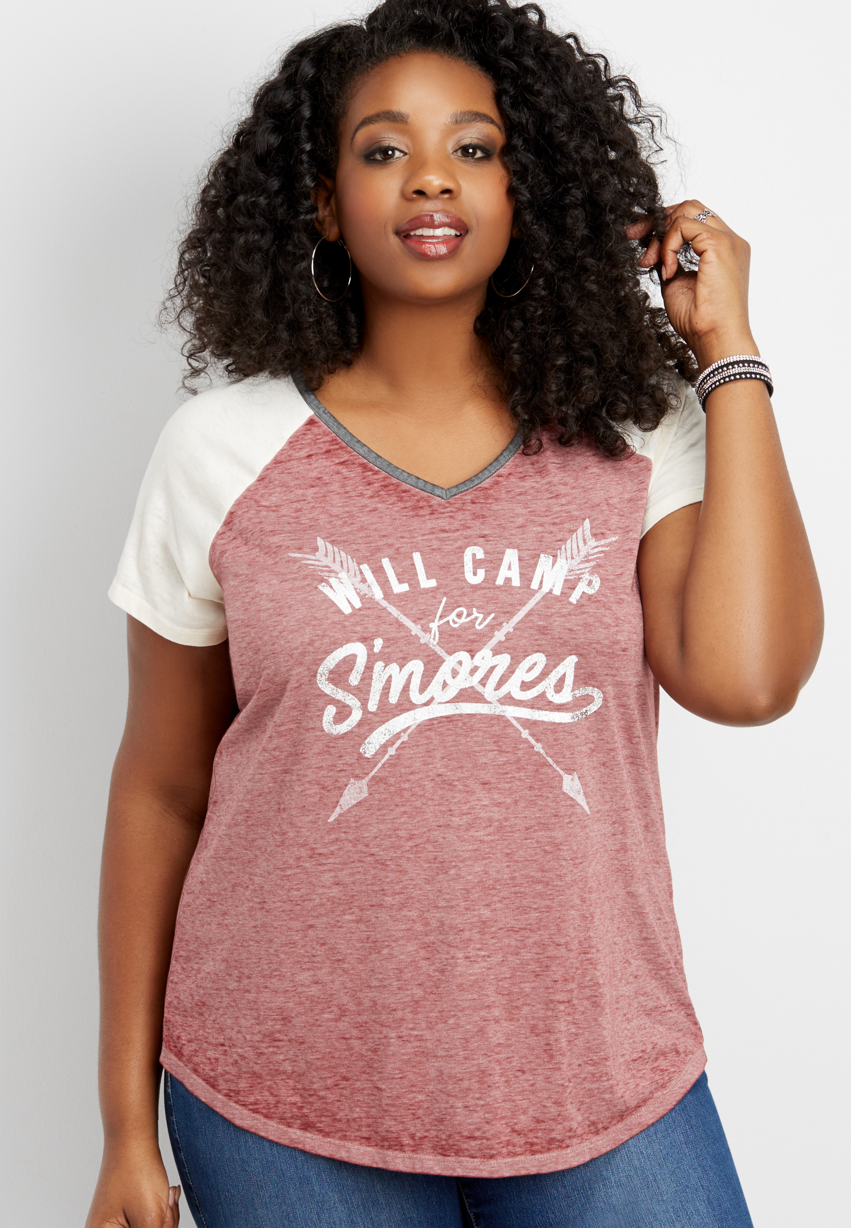 plus size camp for smores graphic tee | maurices