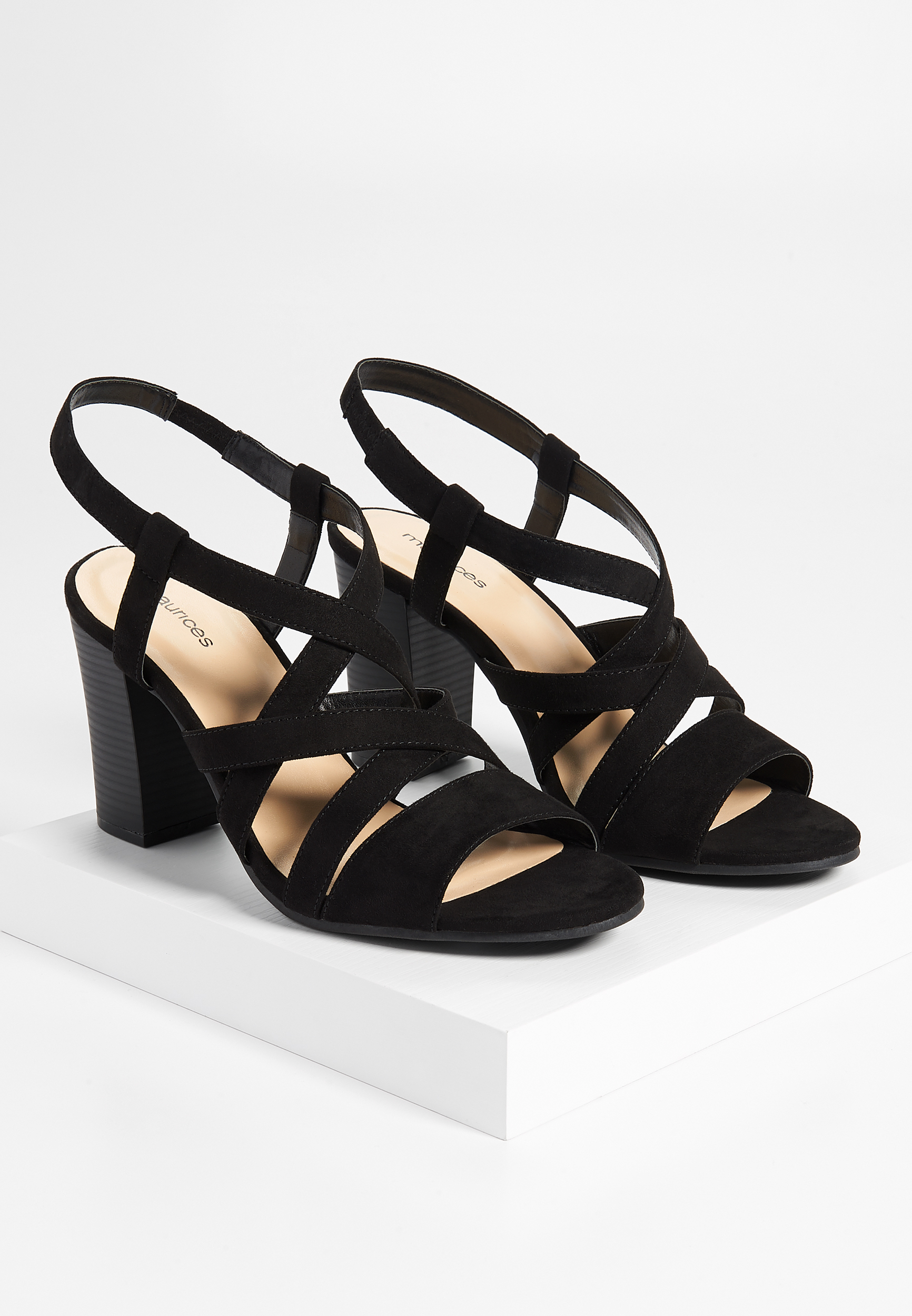 Nyla criss cross open toe heel | maurices
