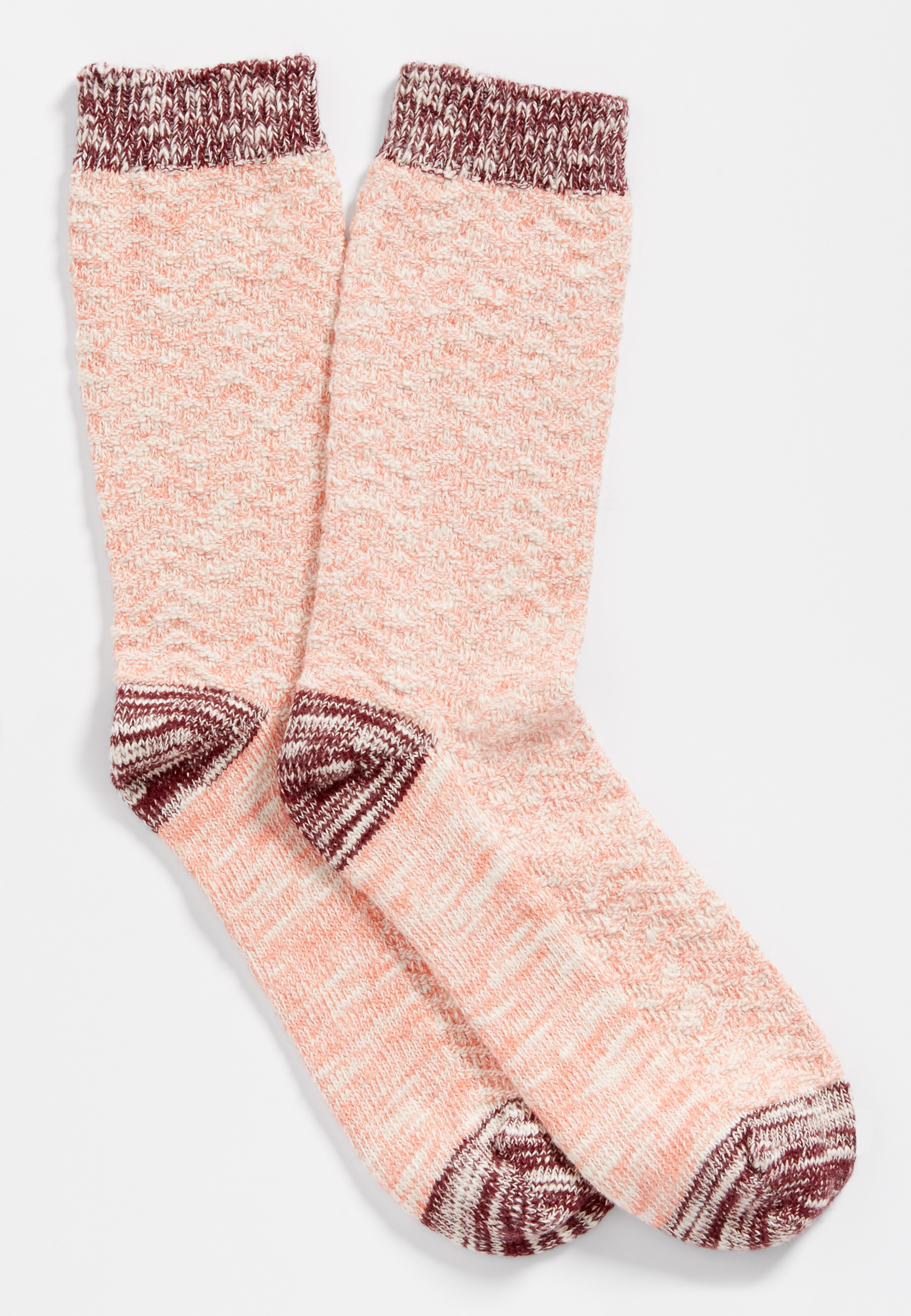marled contrast crew socks | maurices