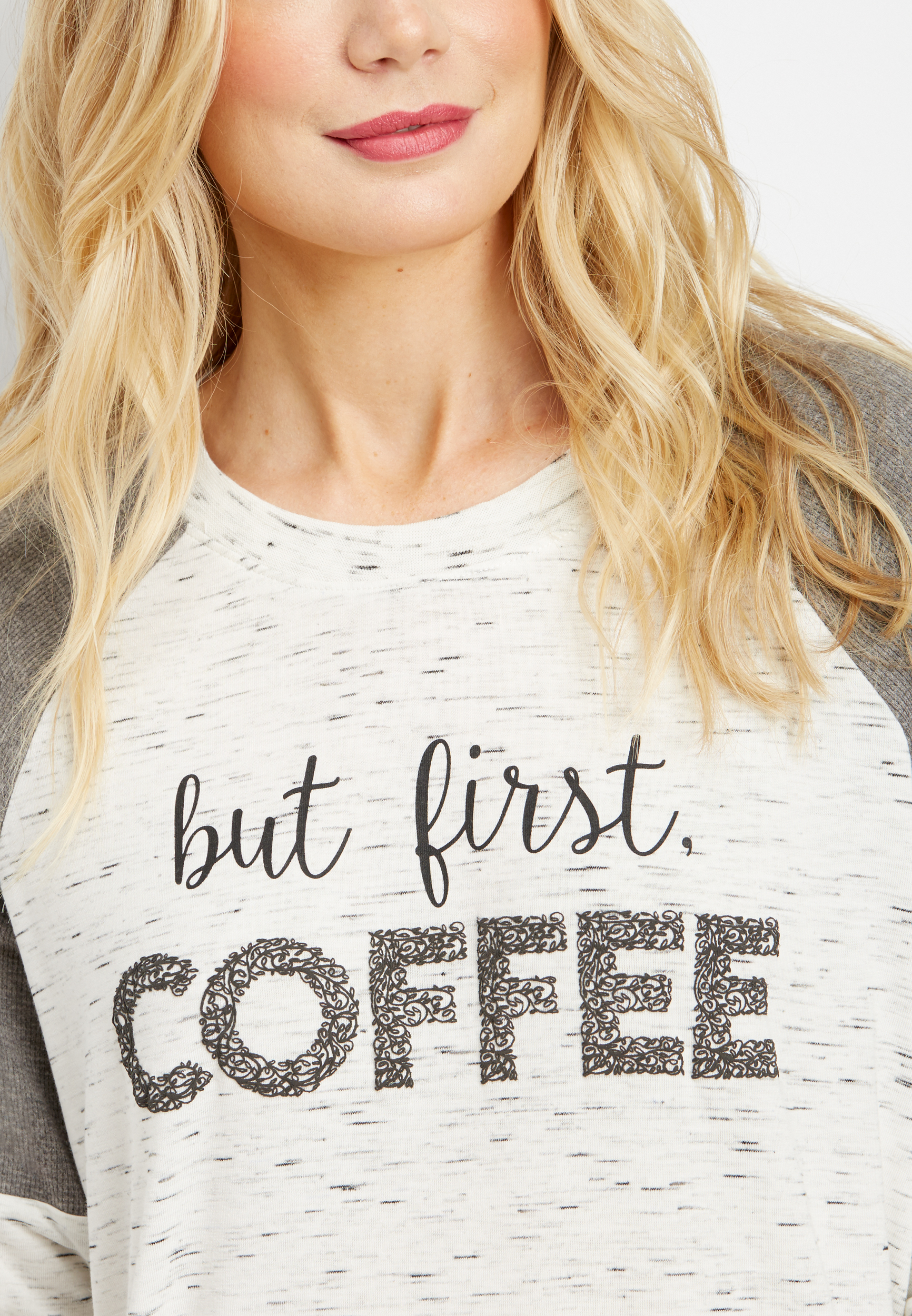 but first coffee graphic pullover | maurices