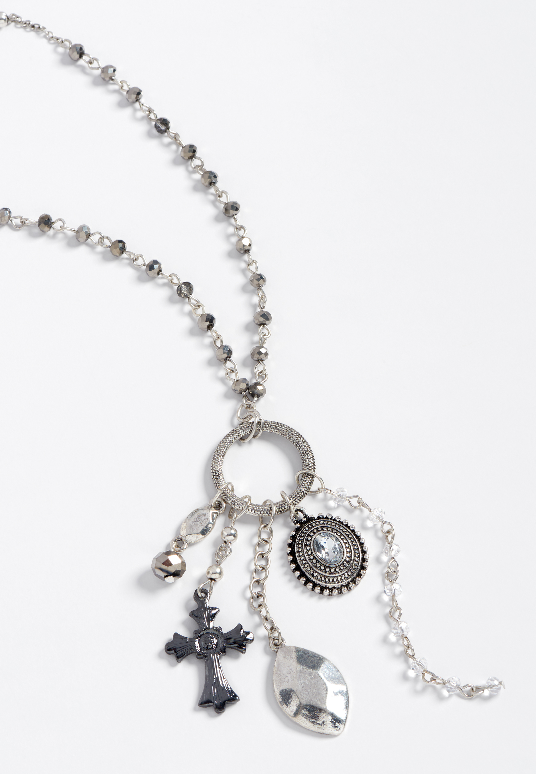 beaded chain cluster necklace | maurices