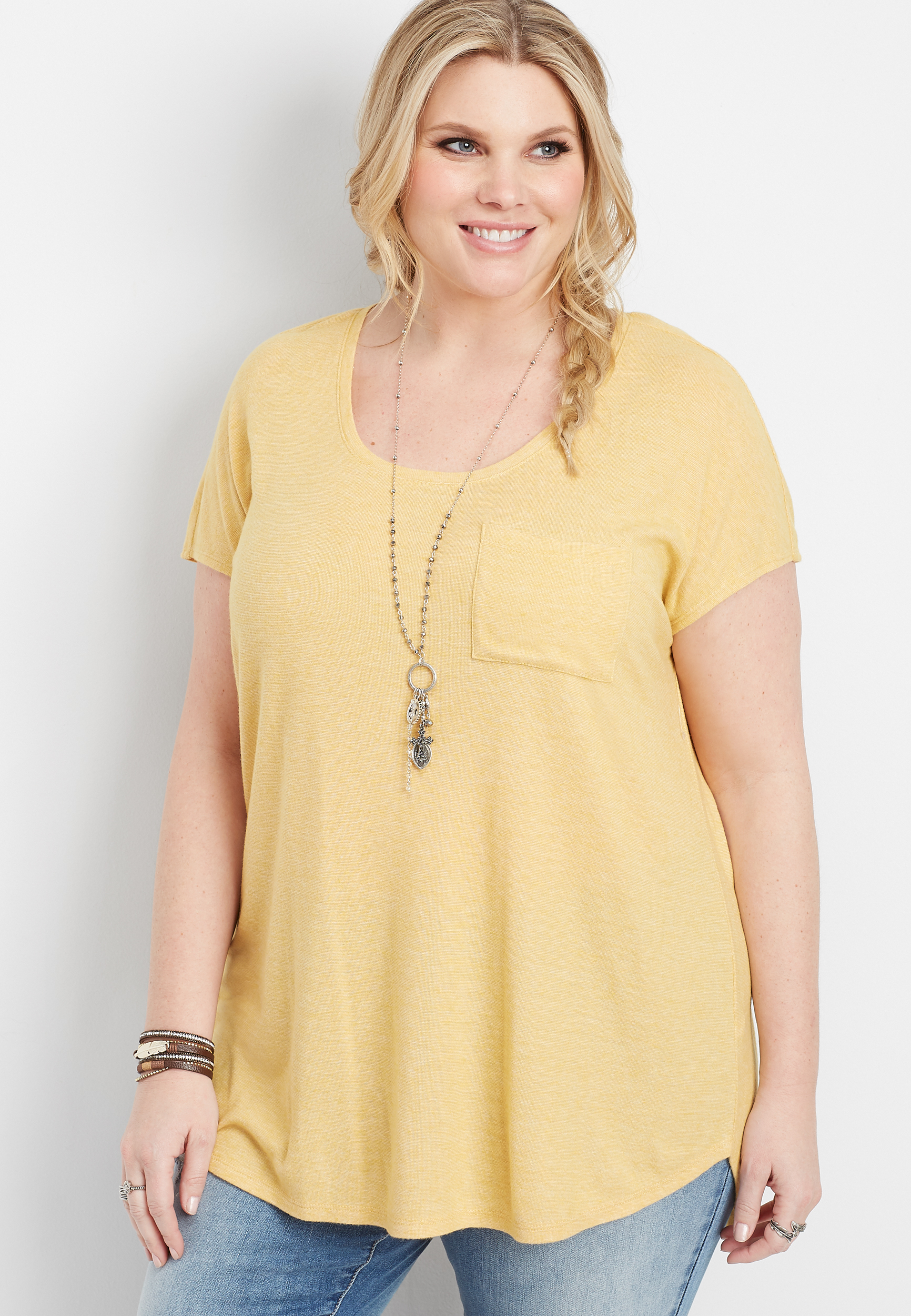 plus size 24/7 short sleeve solid dolman tee | maurices