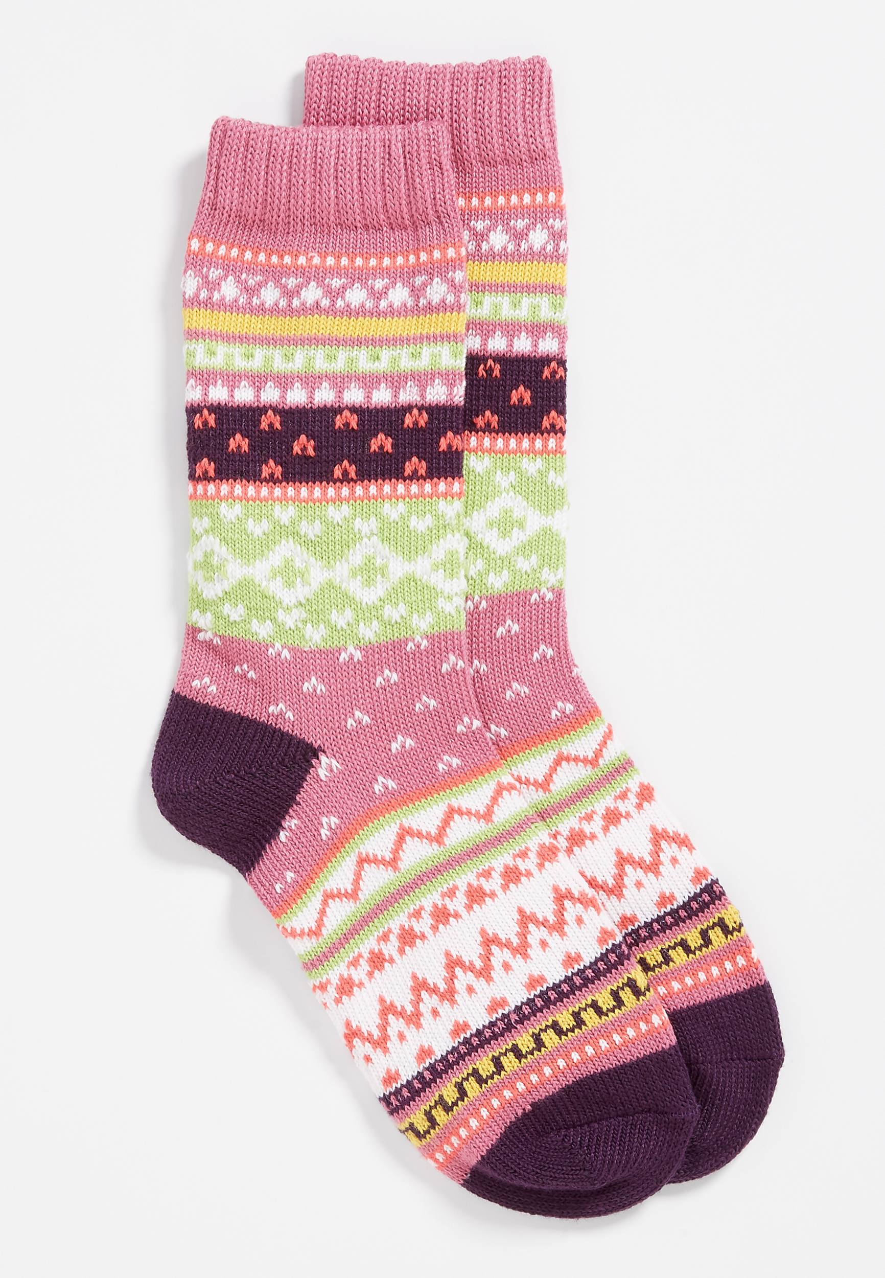 knit fairisle crew socks | maurices
