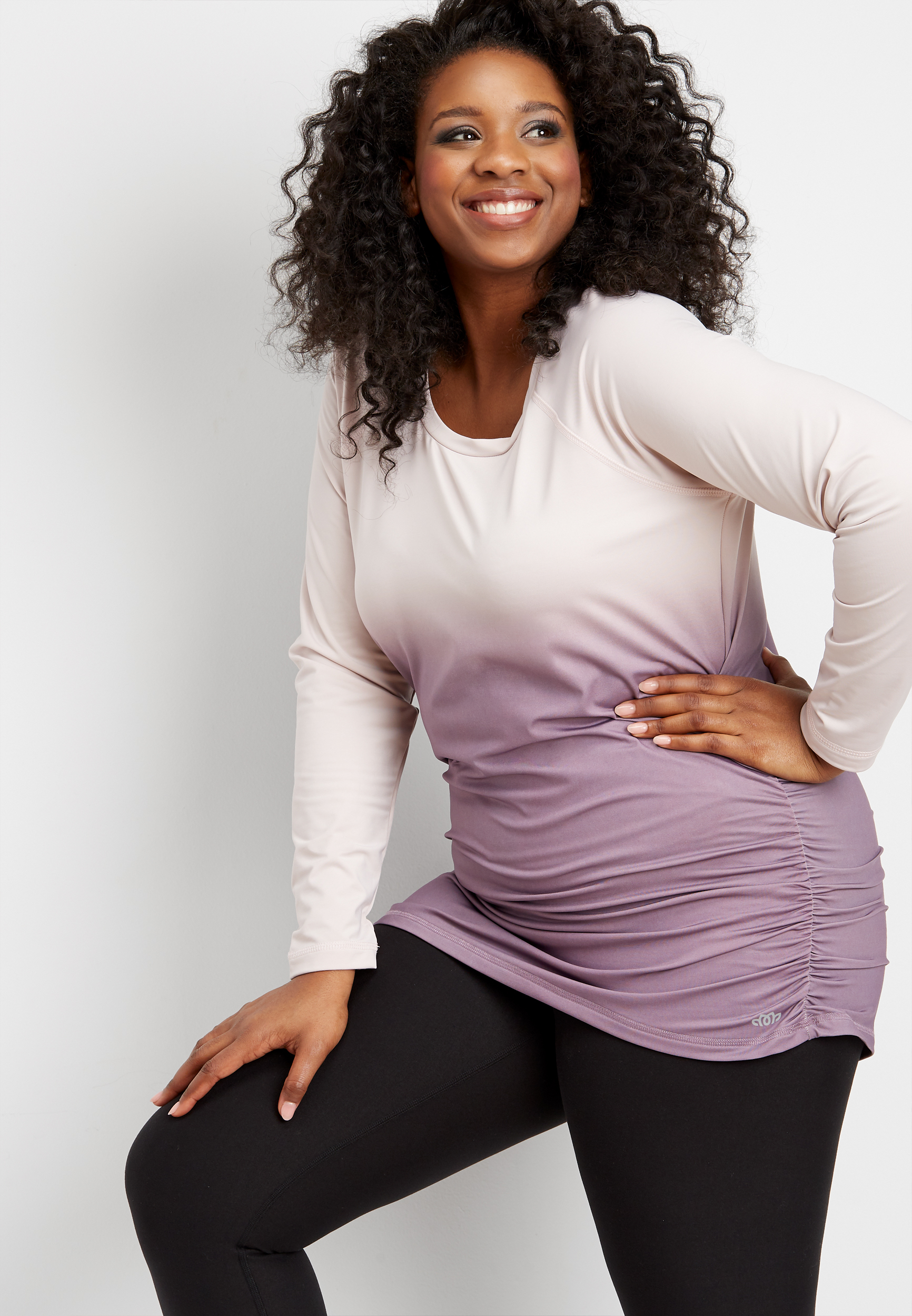 plus size ombre cinched side tunic pullover | maurices