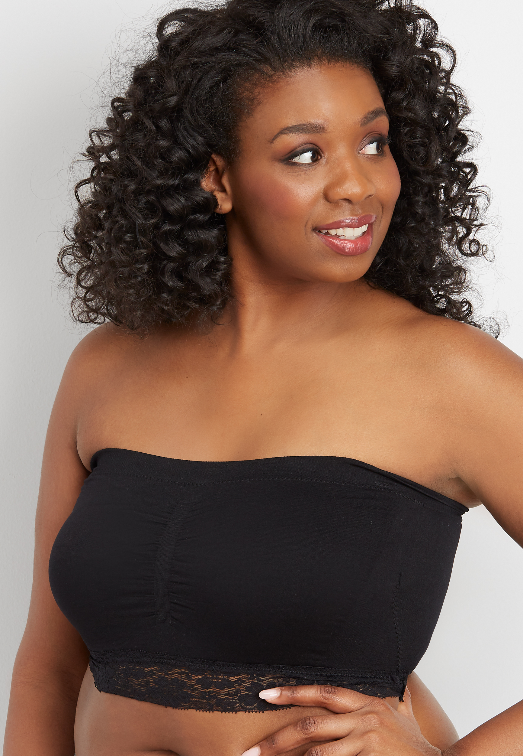 plus size seamless lace bandeau | maurices