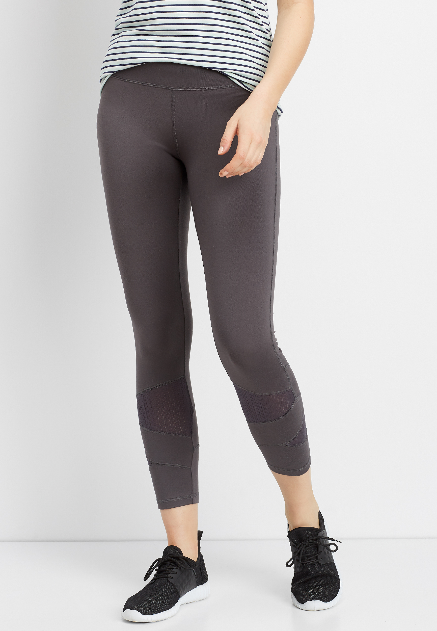 lace mesh piece 7/8 active legging | maurices