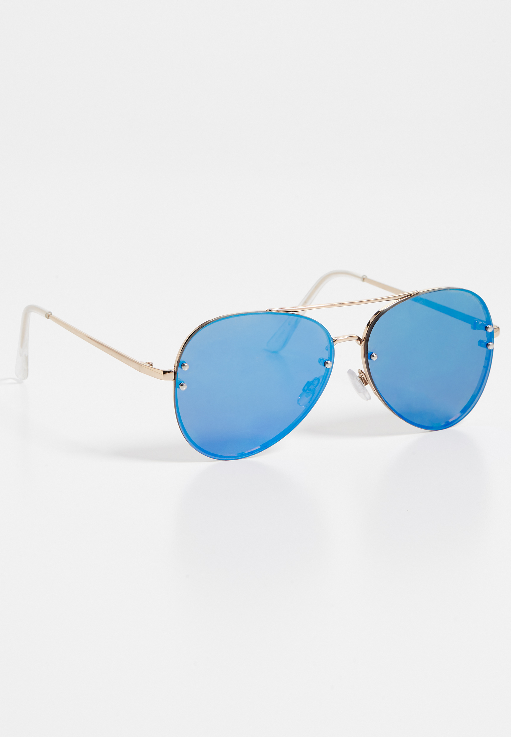 flat blue lens aviator sunglasses | maurices