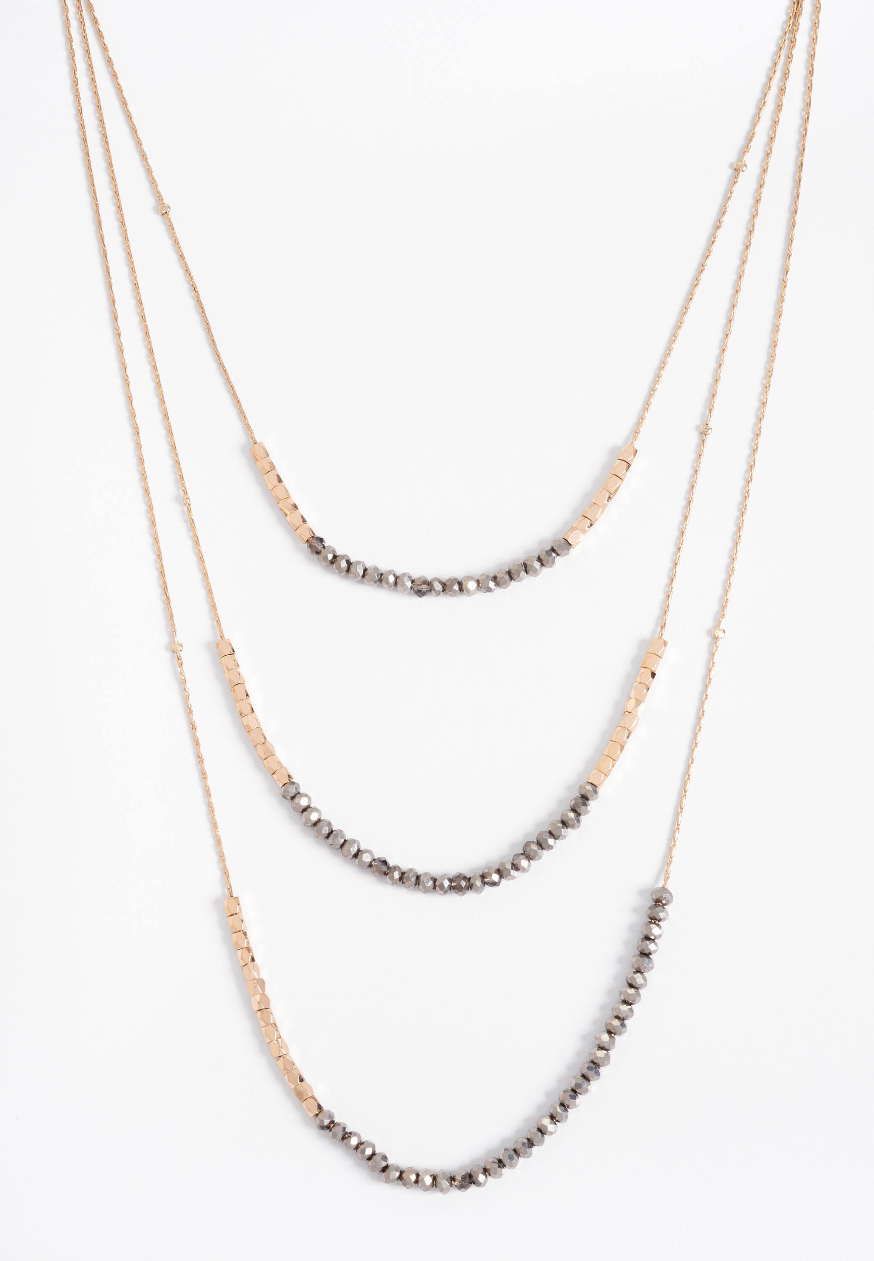 three row beaded necklace | maurices