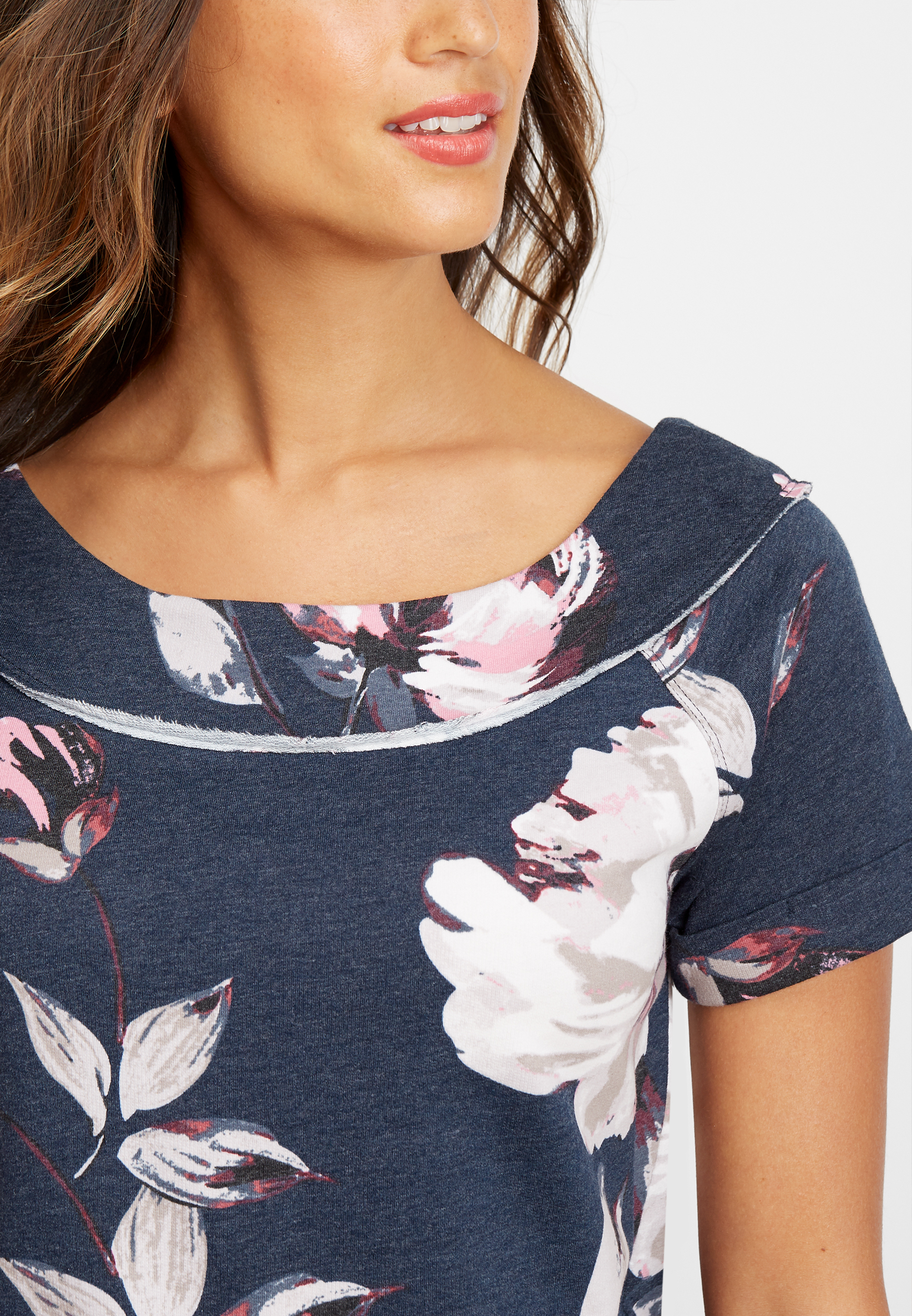 floral print marilyn neck pullover | maurices