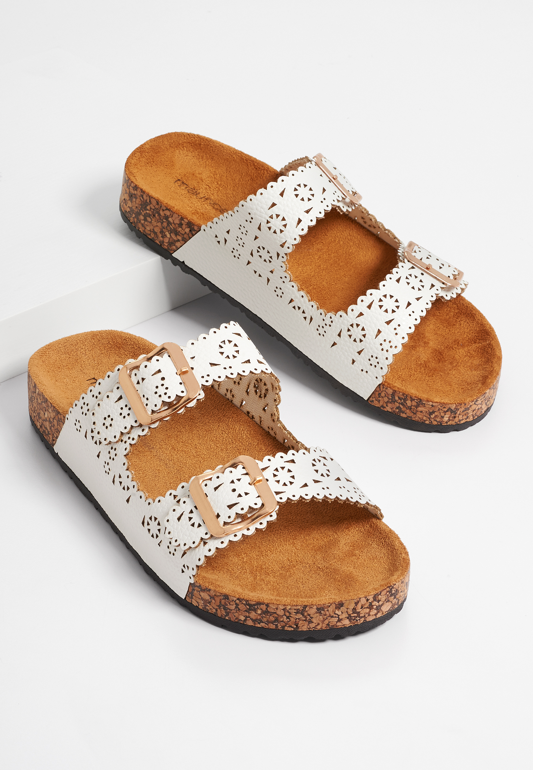 Alyssa laser cut molded footbed sandals | maurices