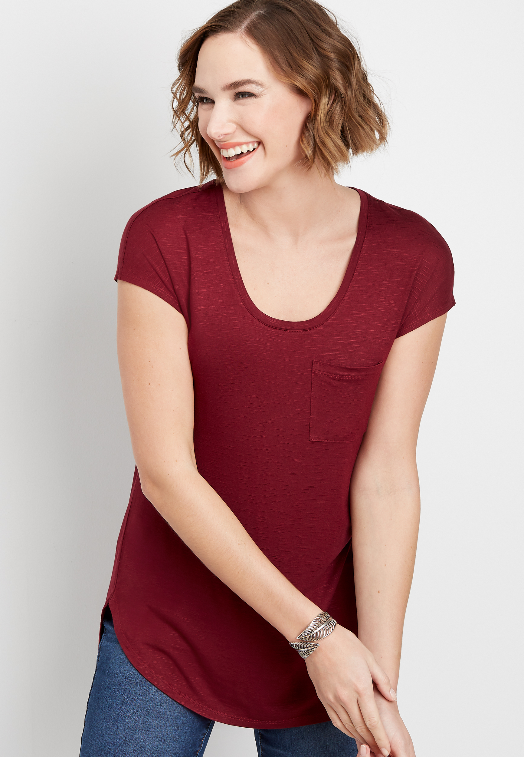 24/7 solid pocket dolman tee | maurices