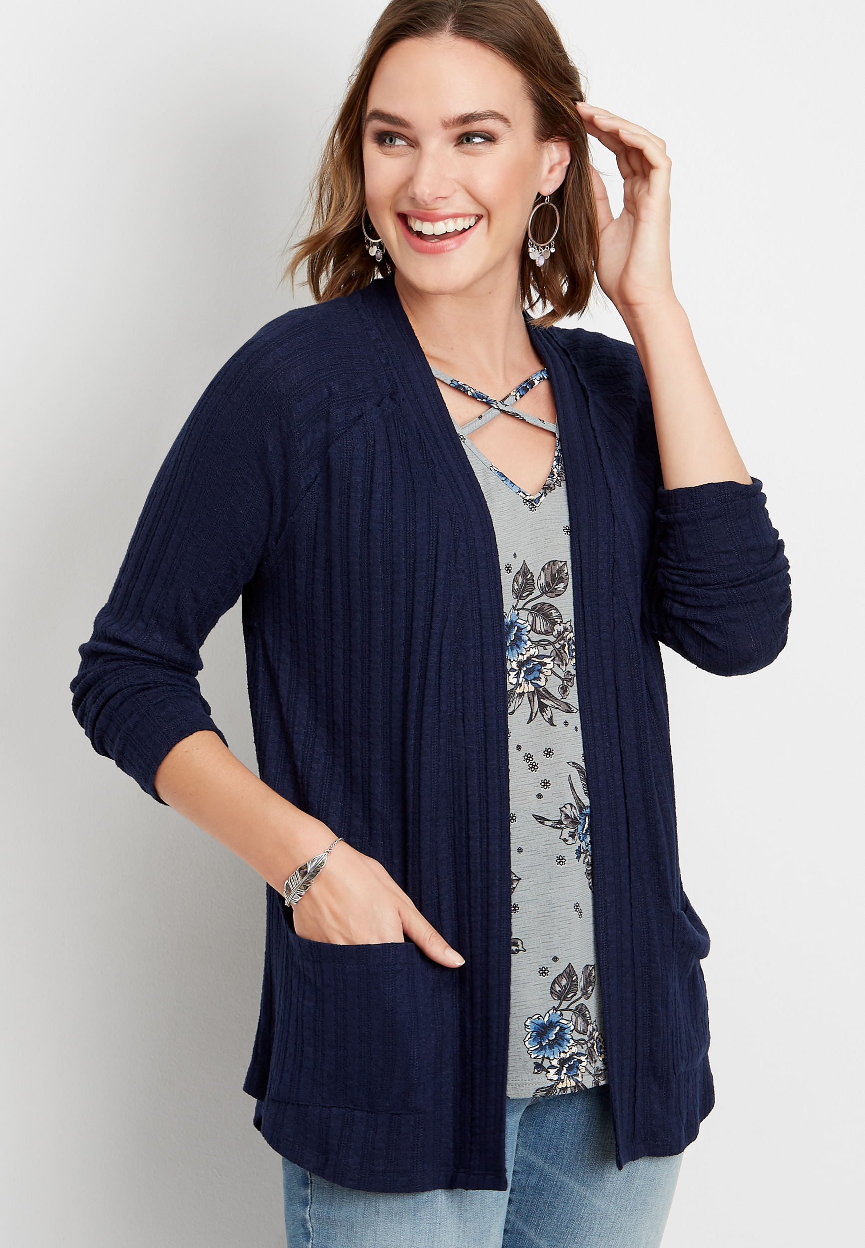 solid button down back cardigan | maurices