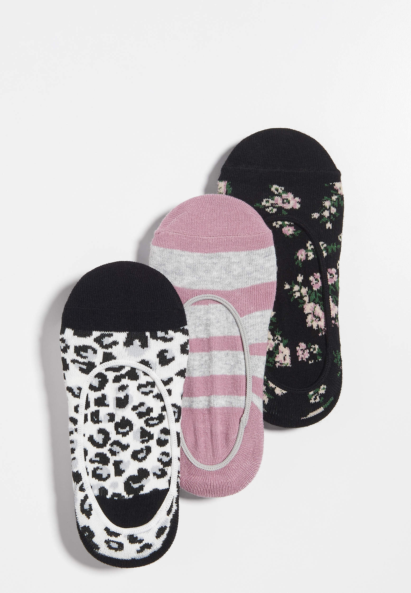 3 pack multi no show socks | maurices