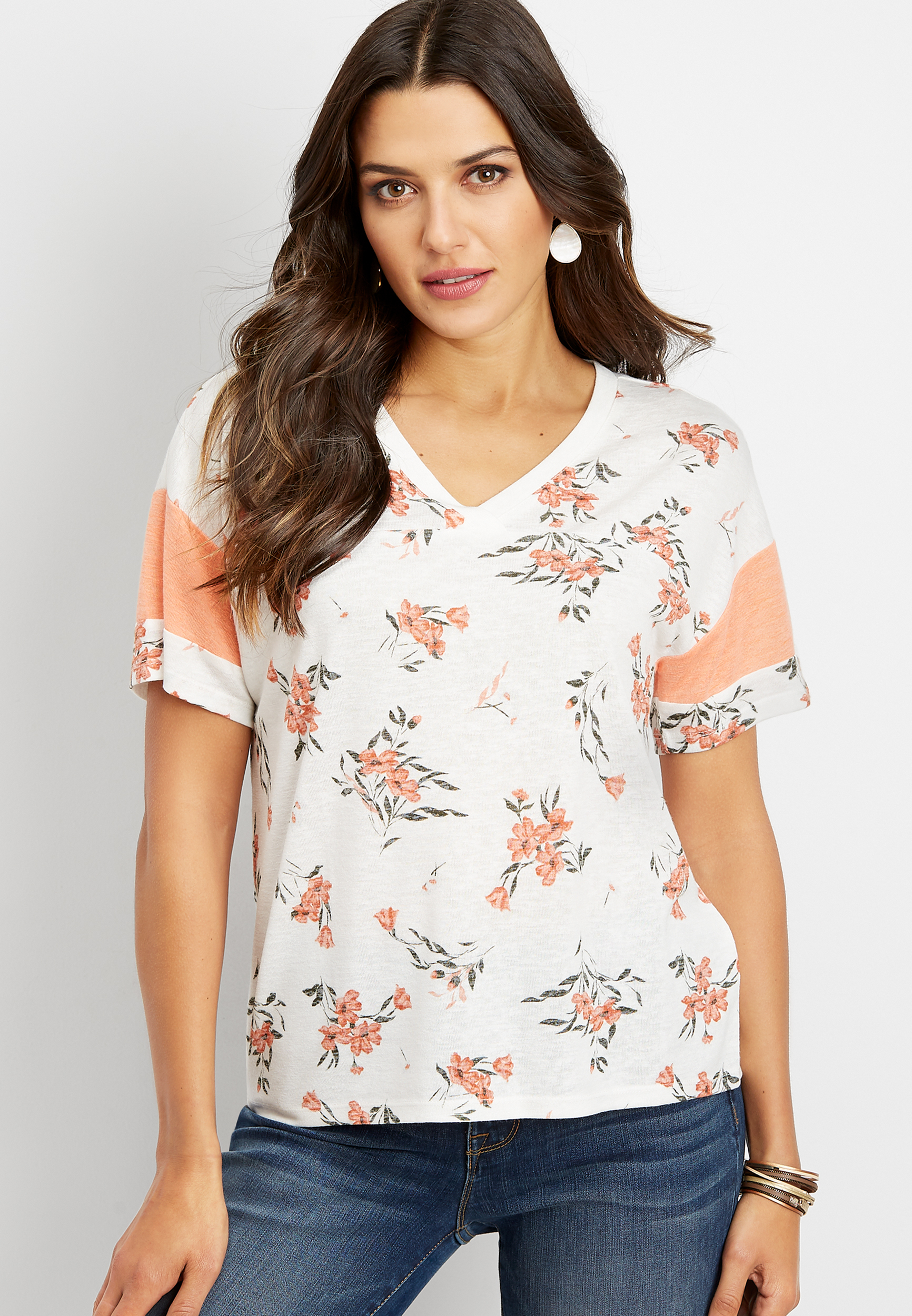 24/7 floral cropped baseball tee | maurices