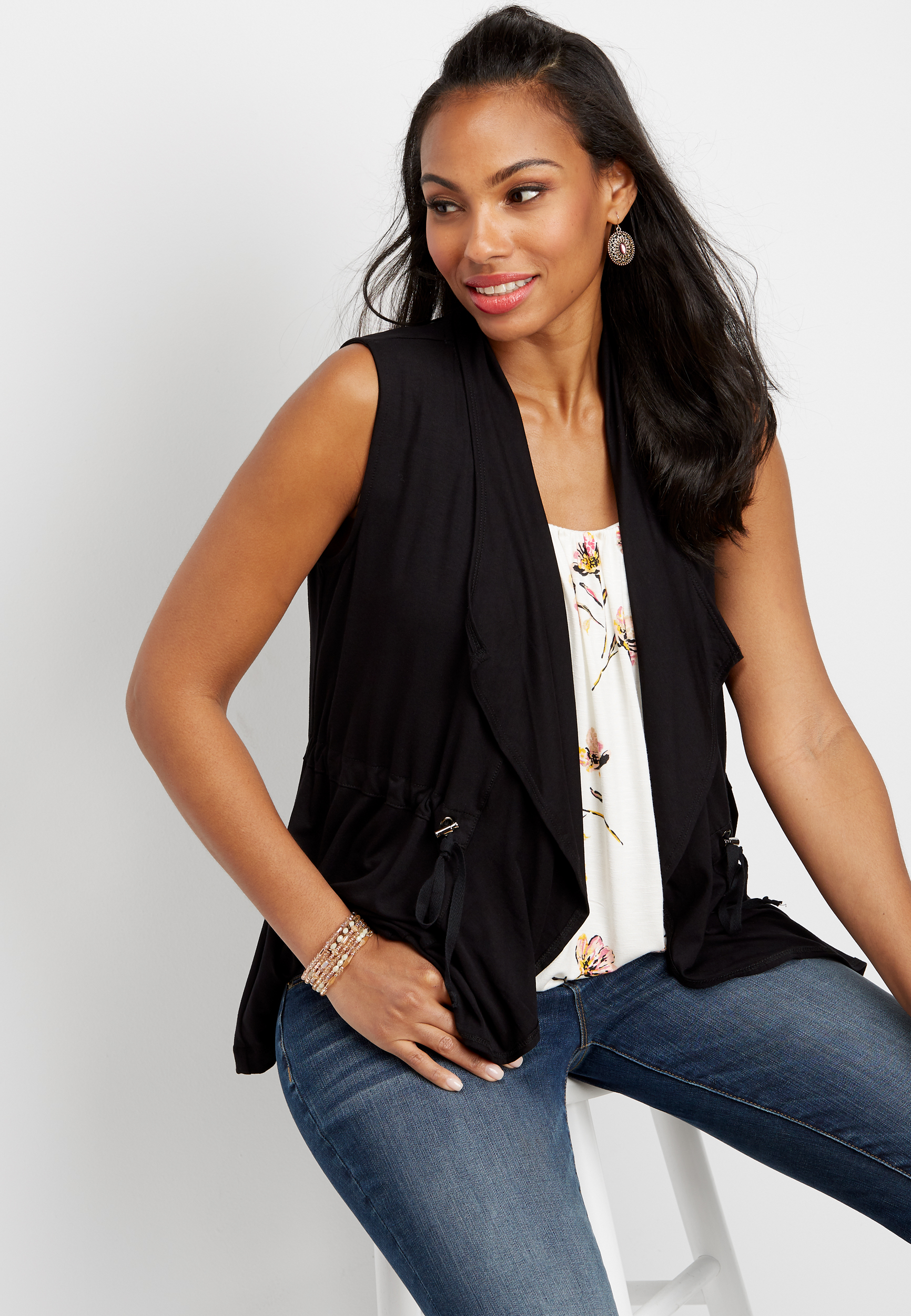 solid drawstring vest | maurices