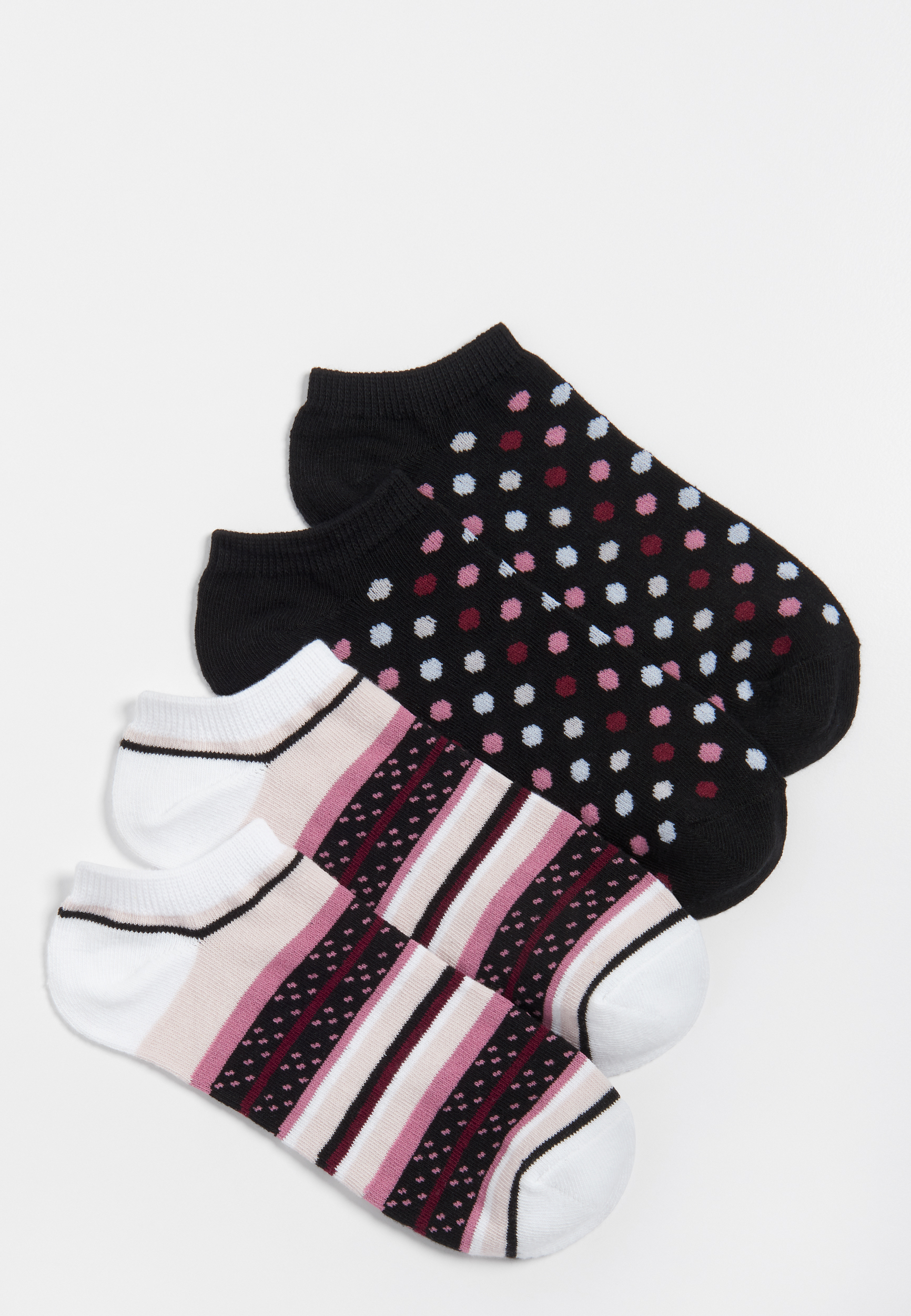 2 pack dot and stripe ankle socks | maurices