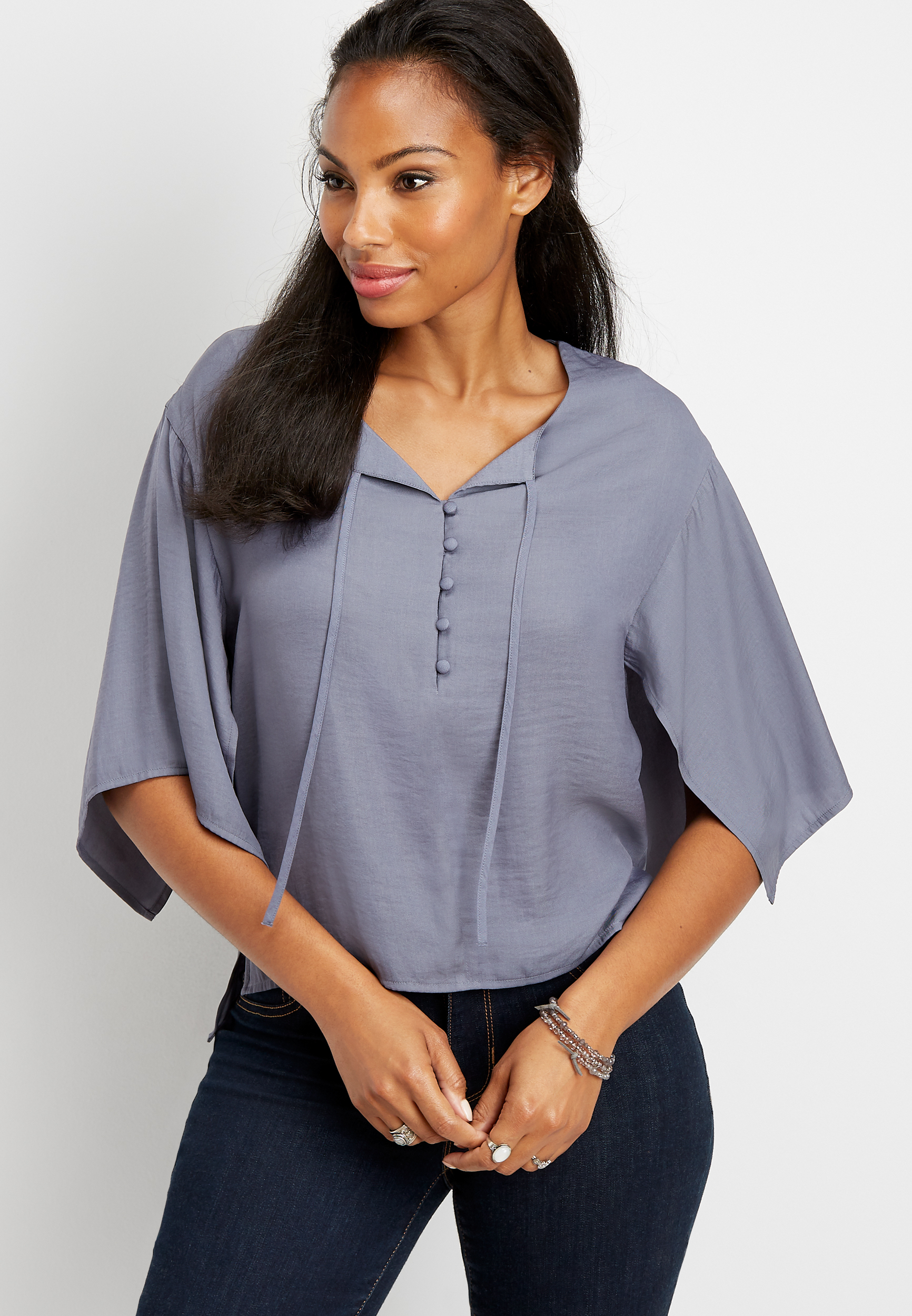solid kimono sleeve blouse | maurices