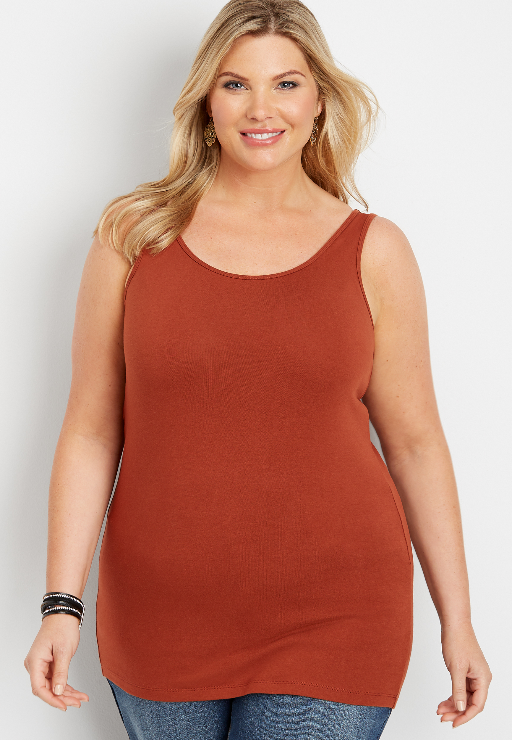 plus size solid scoop neck layering tank | maurices