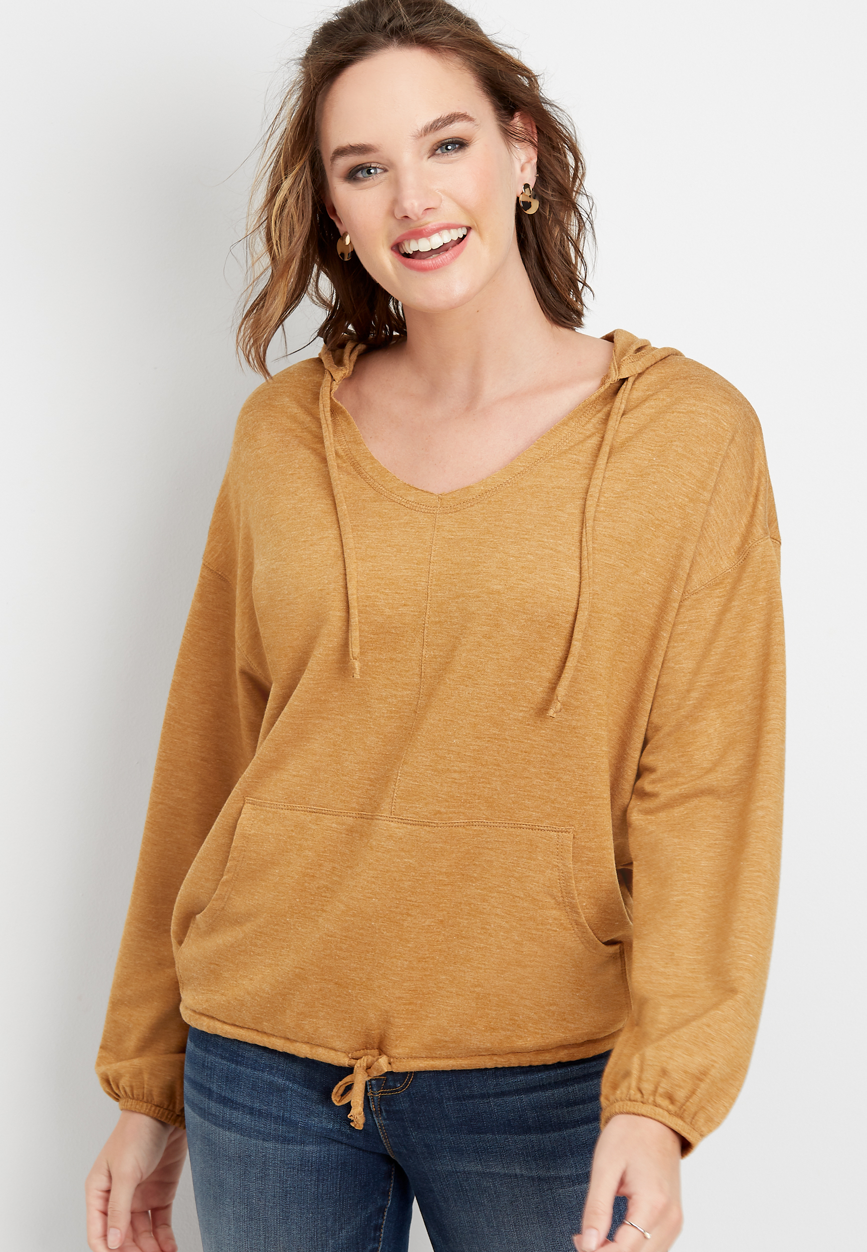 solid drapey hoodie | maurices
