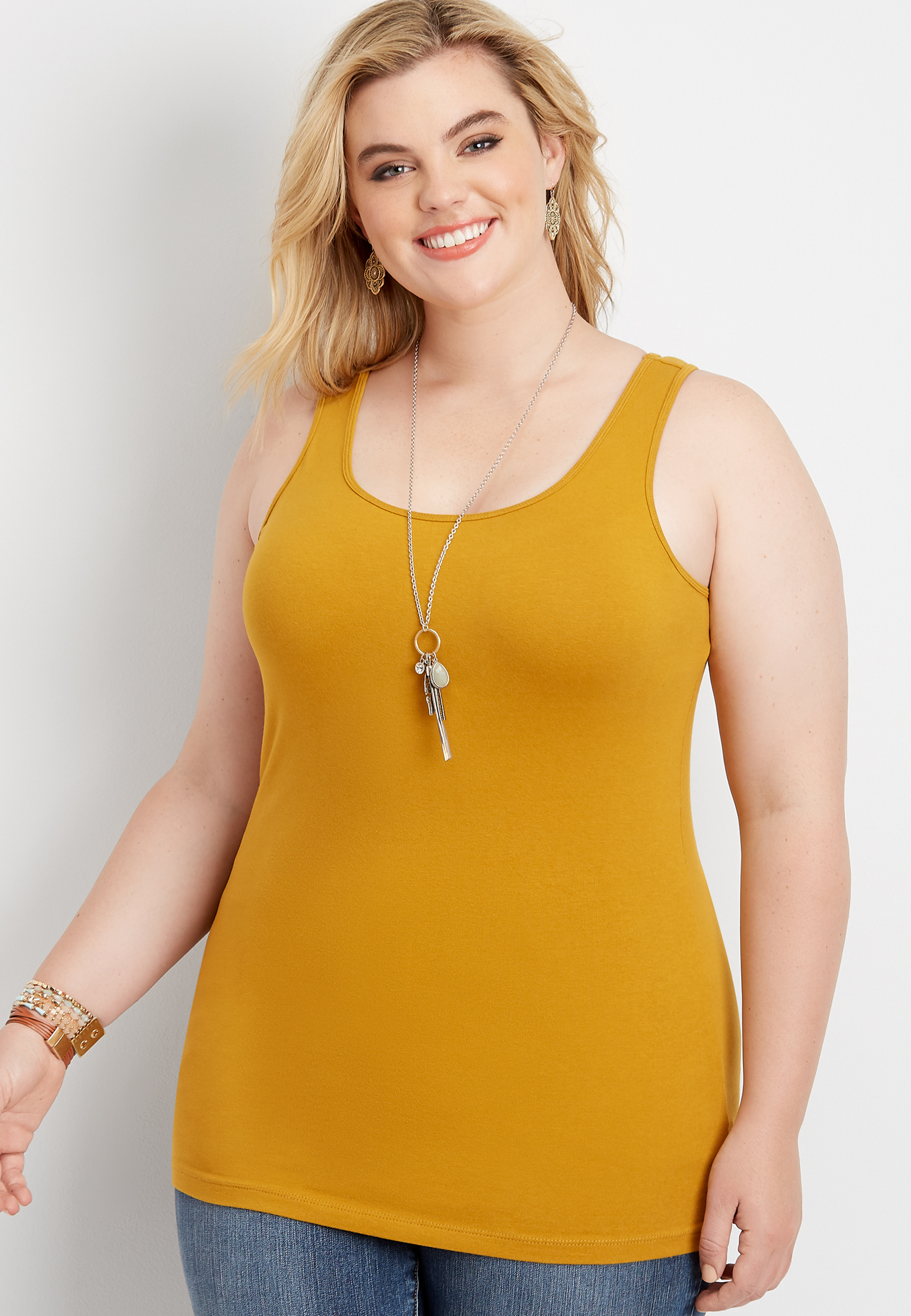 Plus Size Solid Scoop Neck Layering Tank | maurices