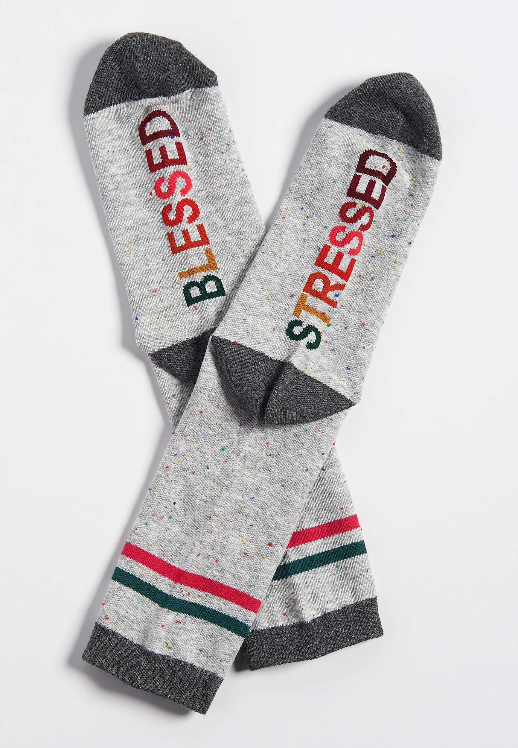 blessed stressed crew socks | maurices