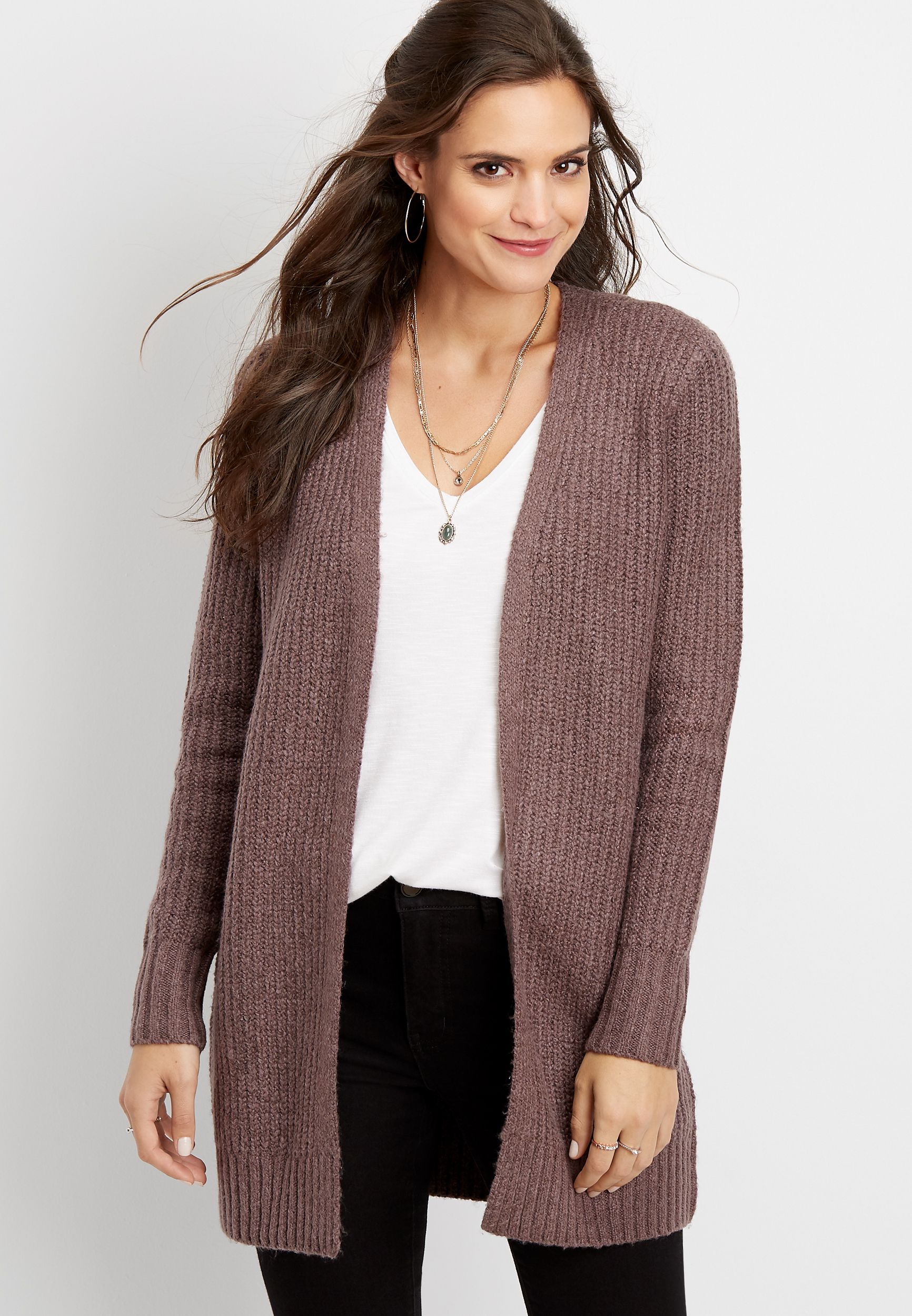 marled open front cardigan | maurices
