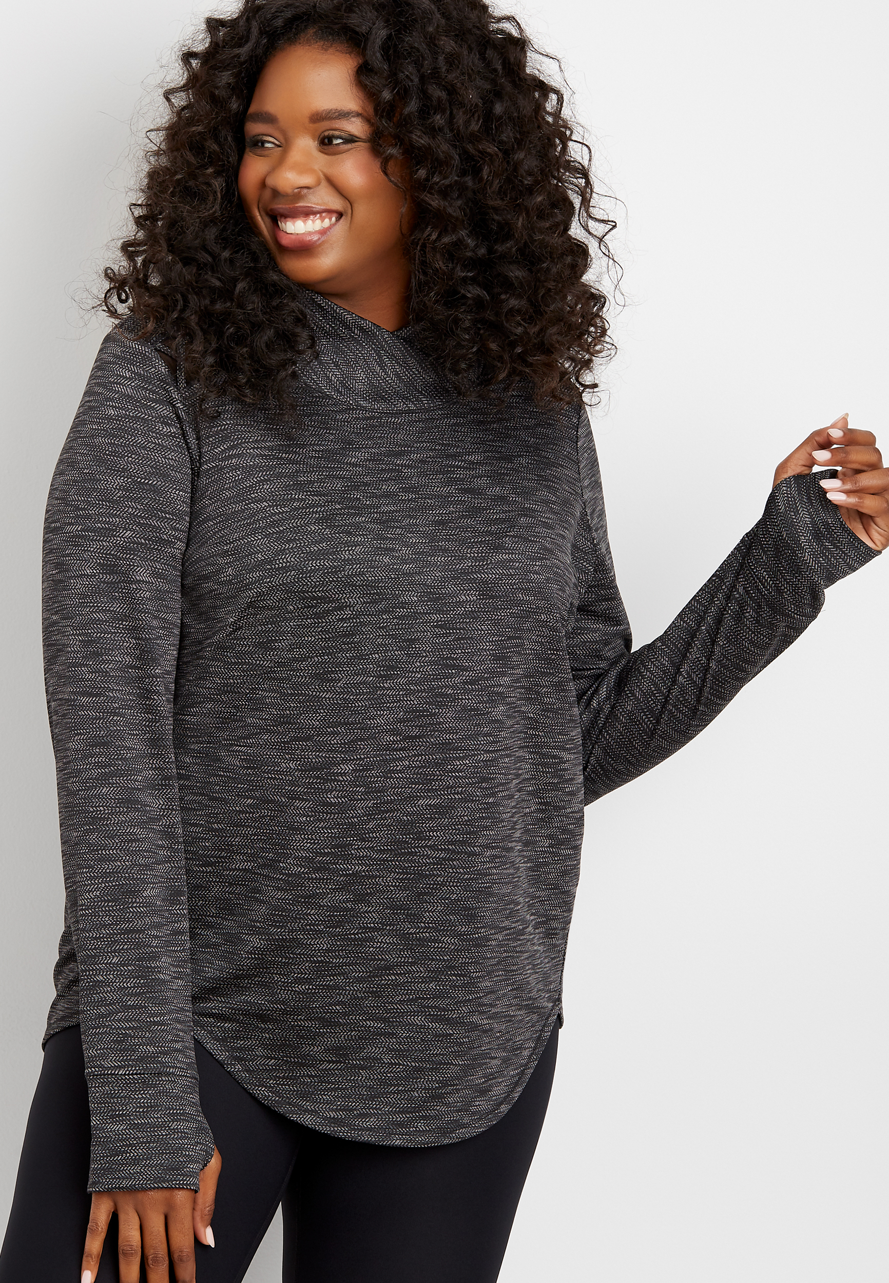plus size active cowl neck pullover | maurices