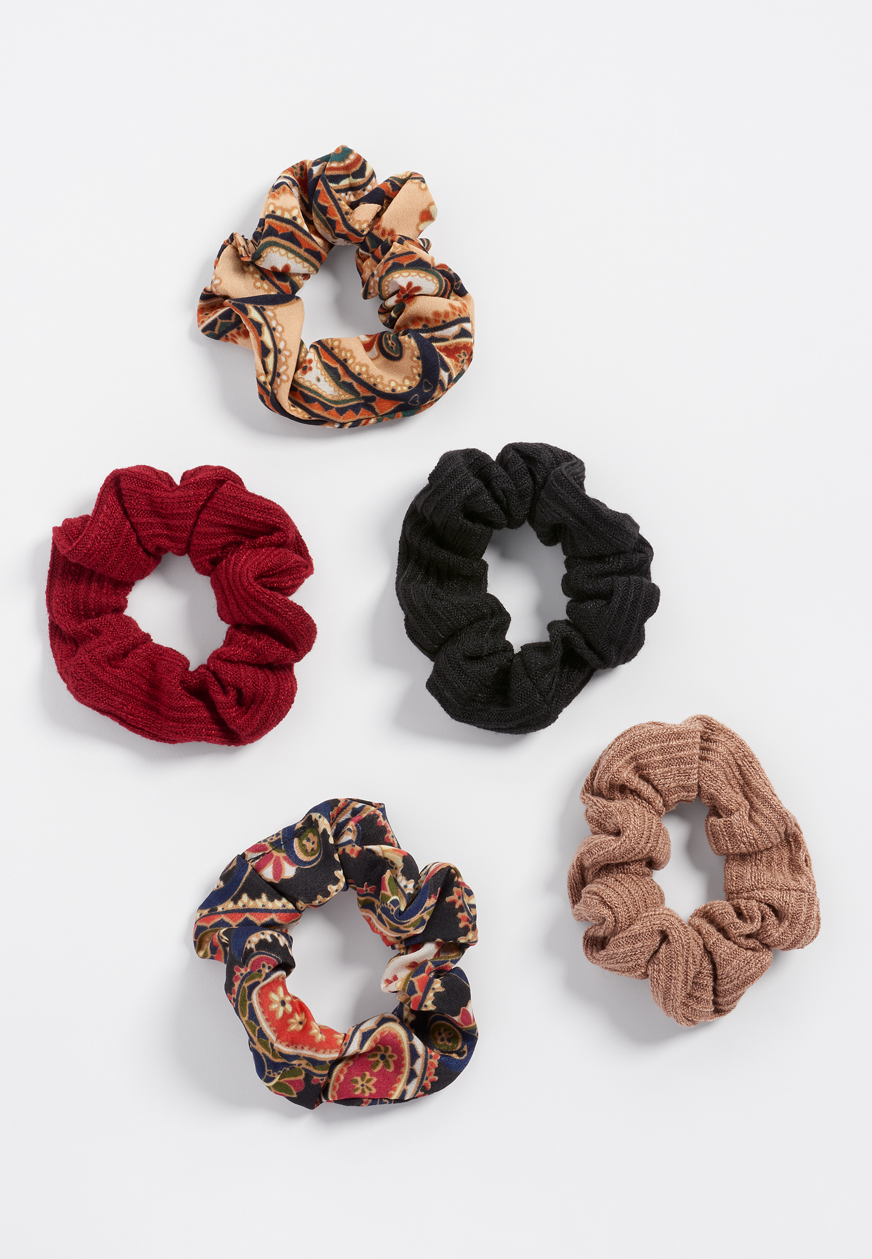 5 pack knit scrunchie set | maurices