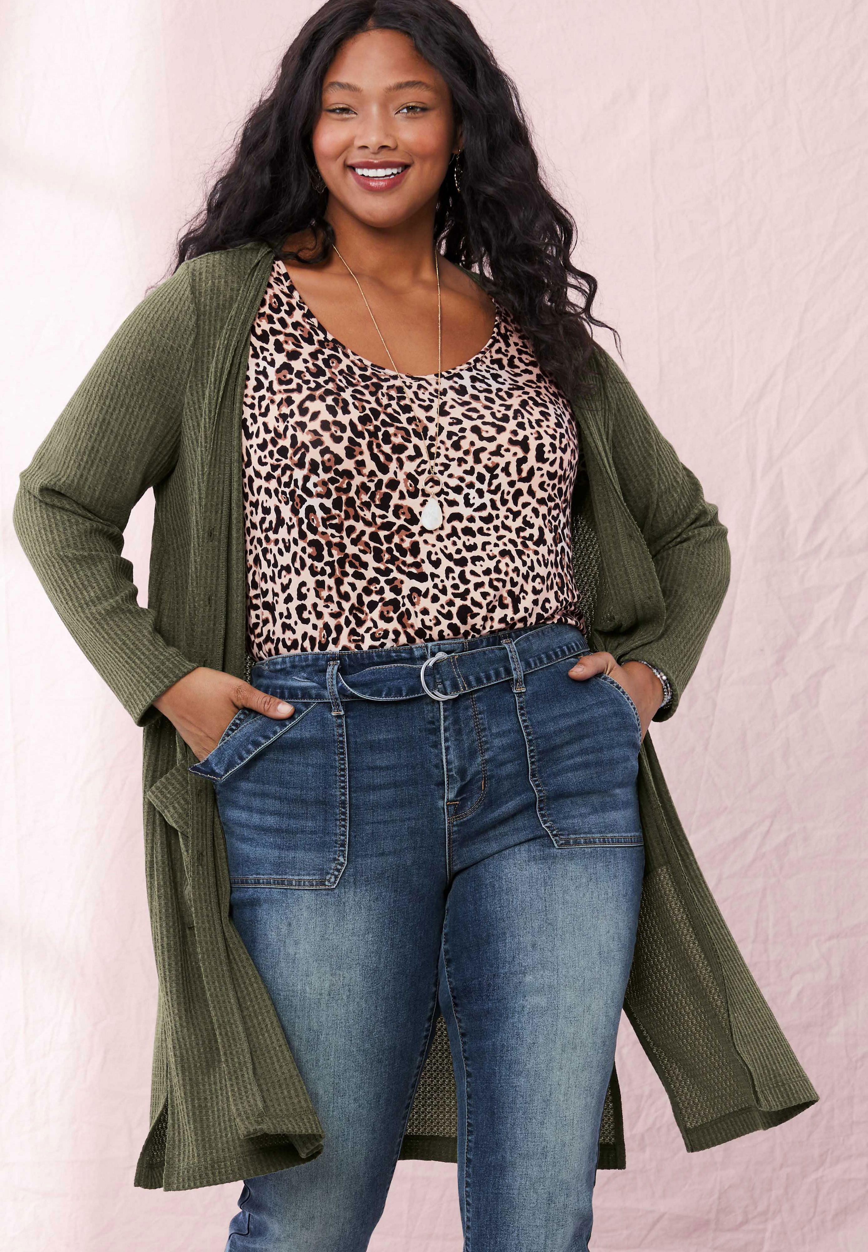Plus Size Waffle Knit Duster Cardigan | maurices