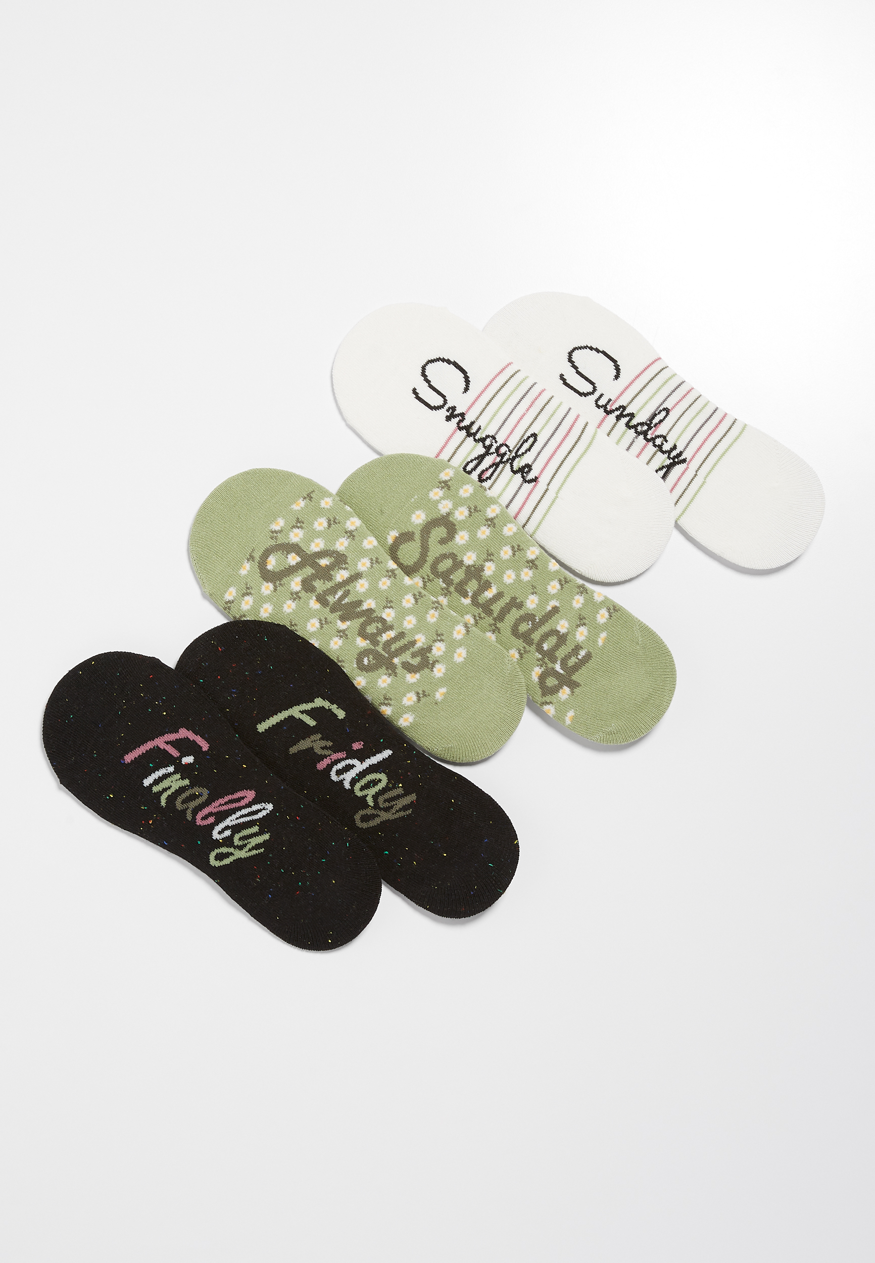 3 Pack Weekend Vibes No Show Socks | maurices