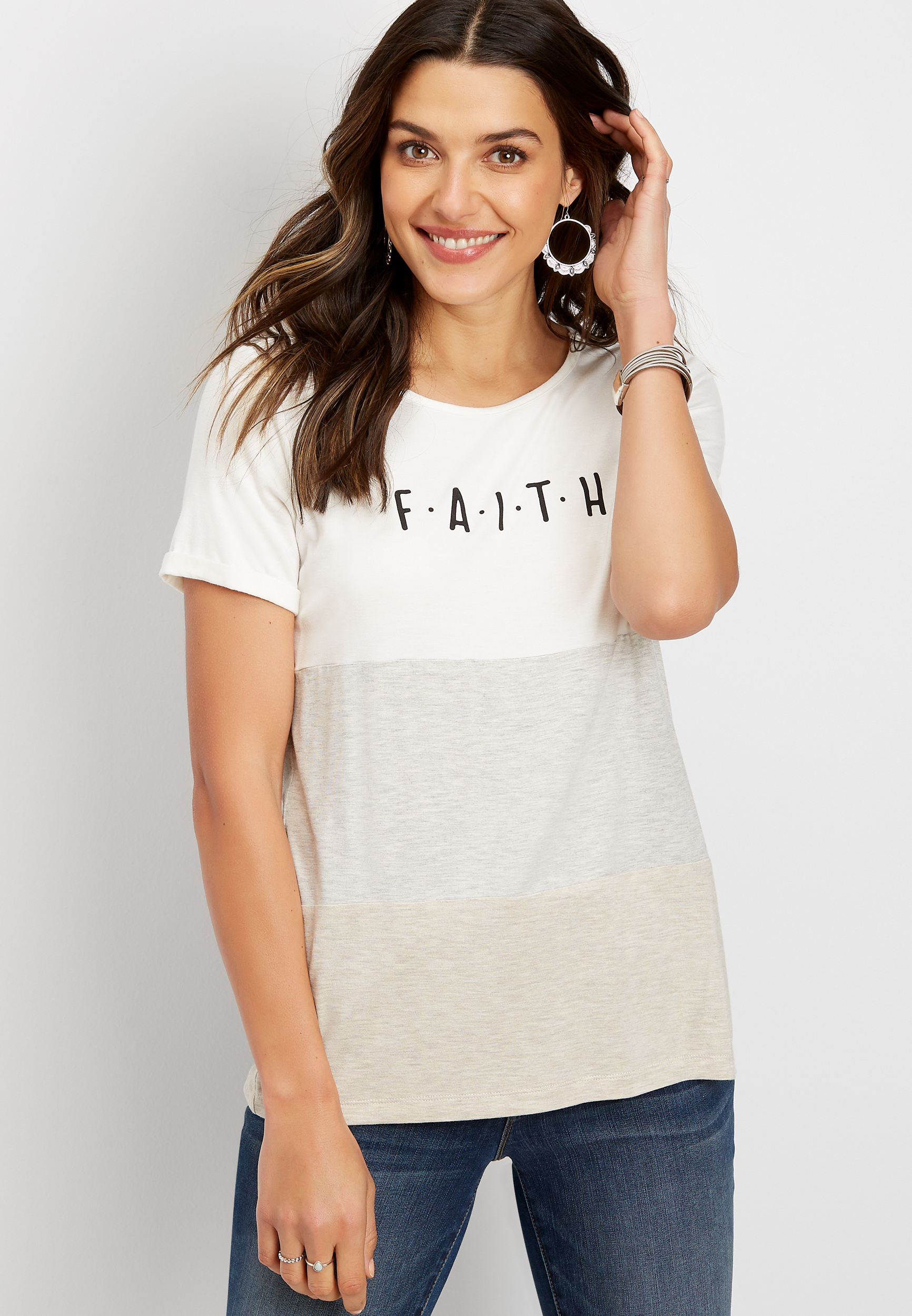 Faith Colorblock Graphic Tee | maurices